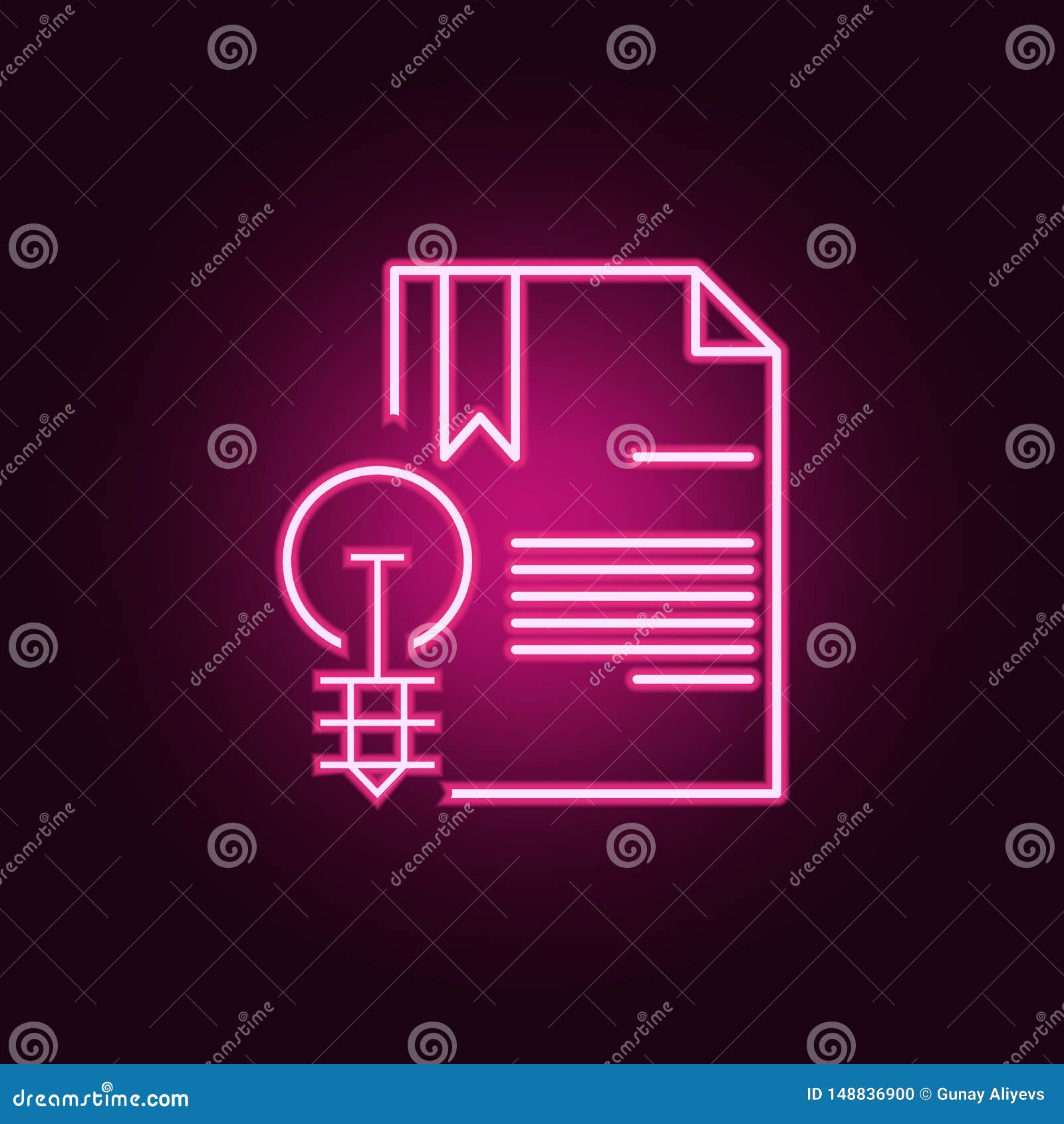 Certificate of Knowledge Neon Icon. Elements of Web Set Stock ...