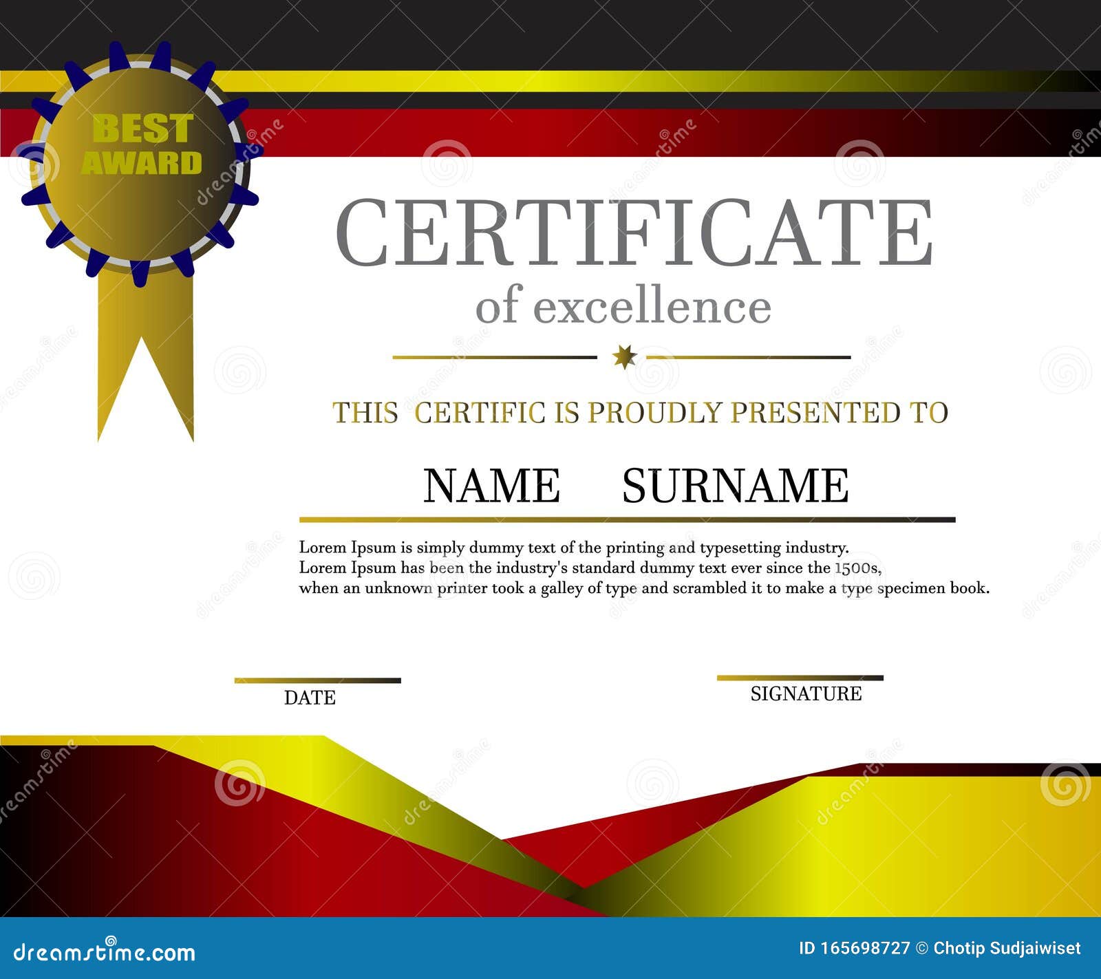 Abstract Certificate Diploma Design Template. Stock Illustration ...