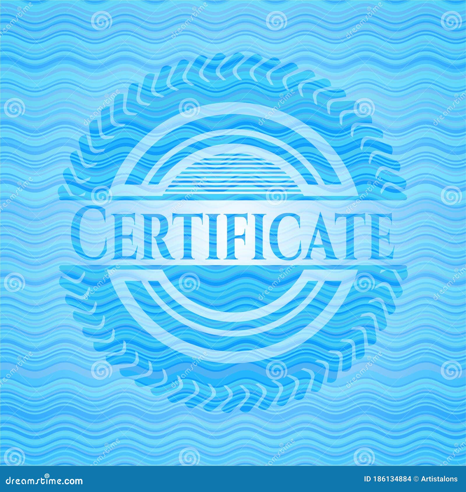 Certificate With Light Blue Background. Design Template With Blue ...