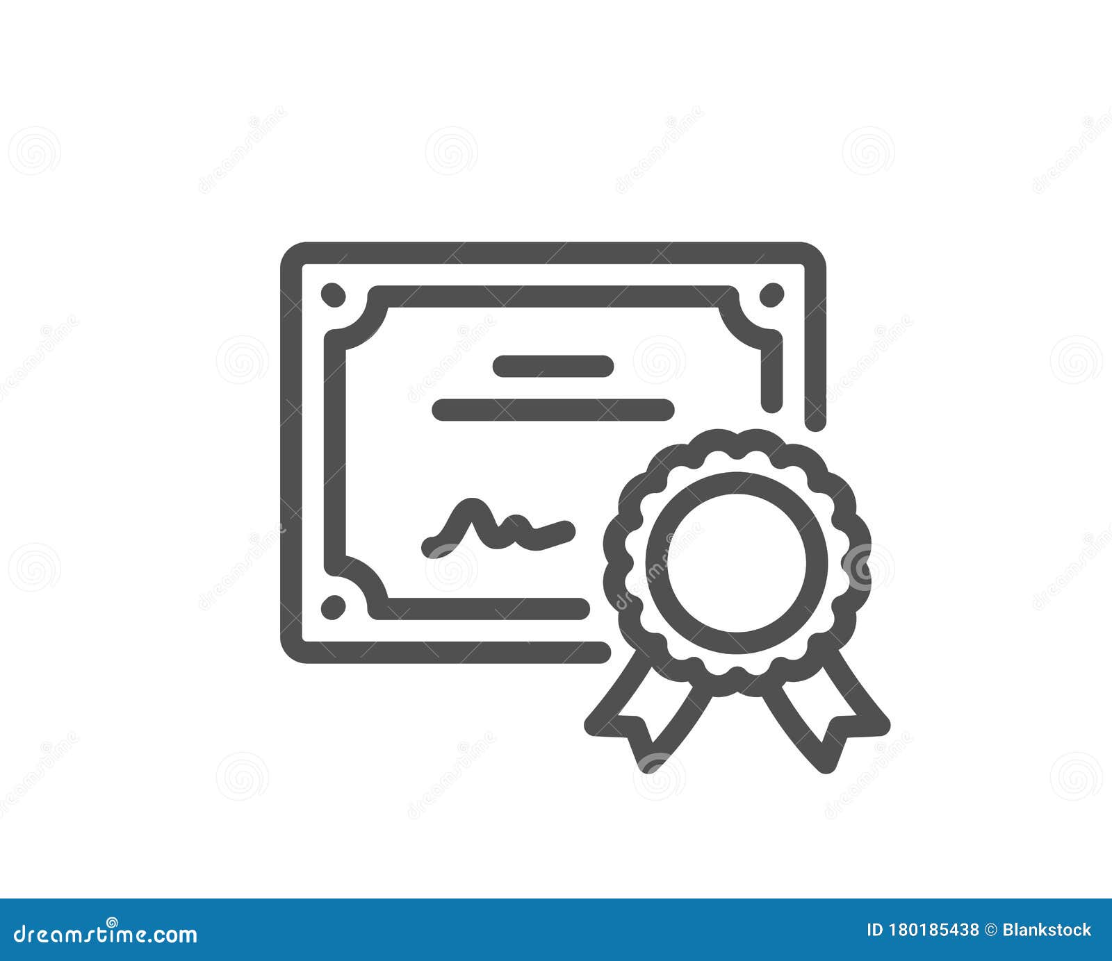 Certificate Line Icon. Certified Document Sign. Vector Stock Vector ...