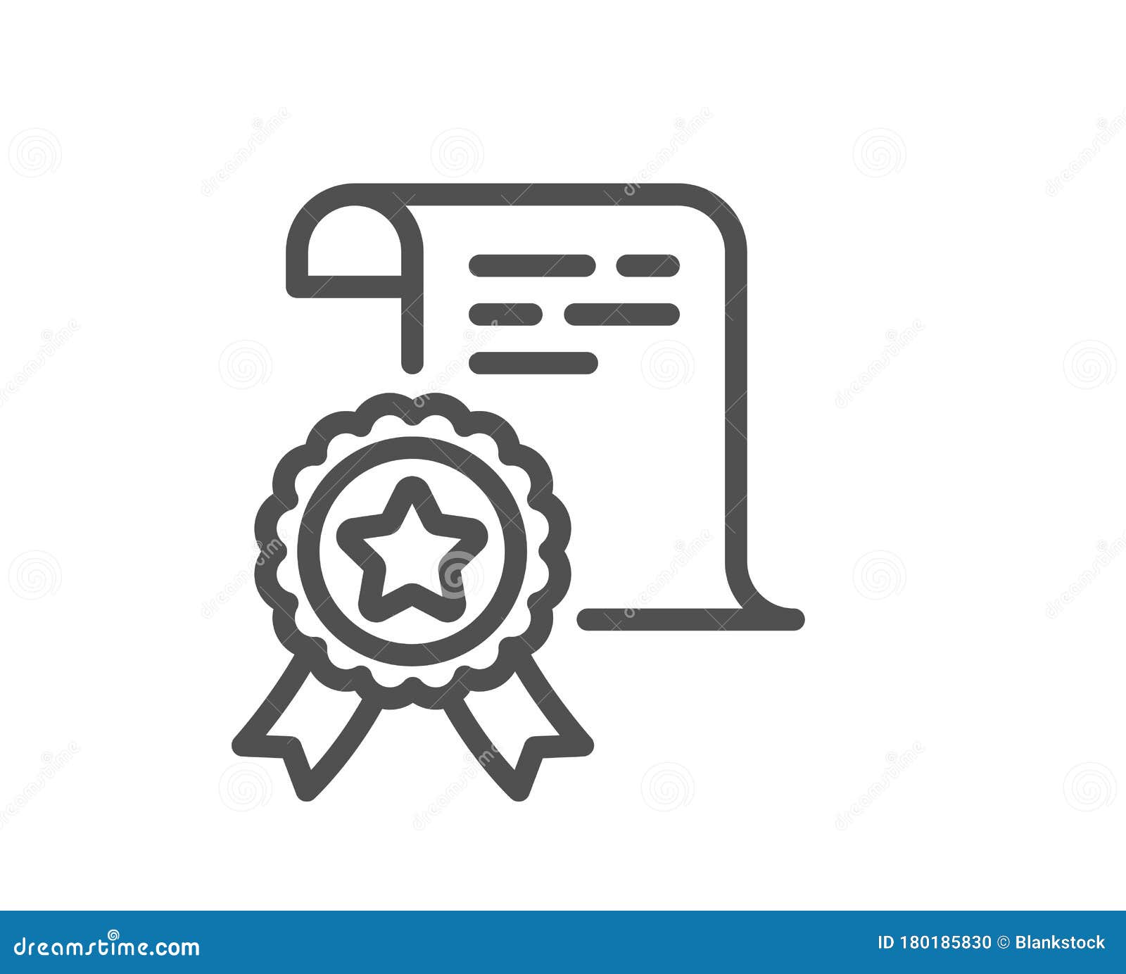 Certificate Line Icon. Certified Document Sign. Vector Stock Vector ...