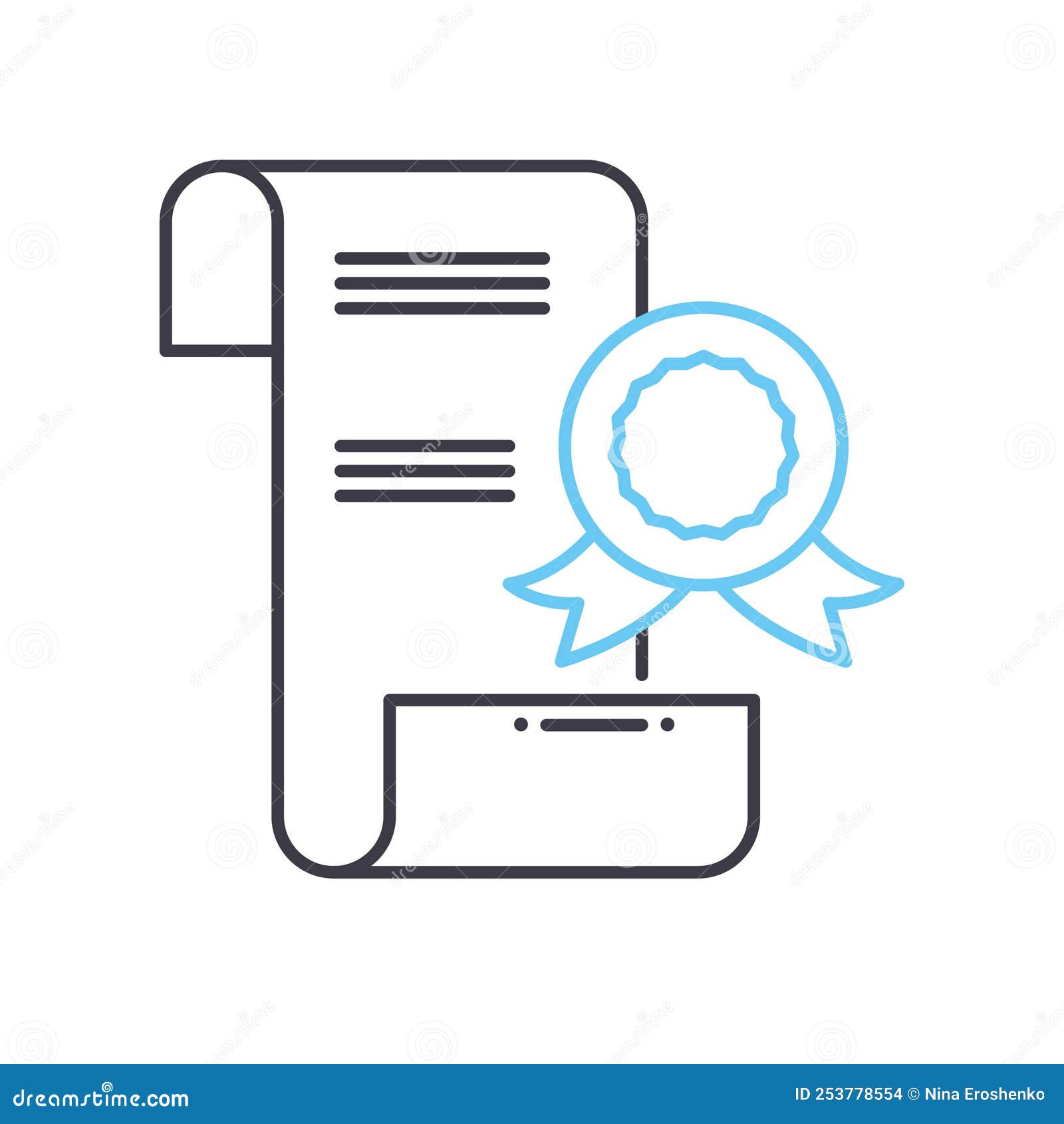 Certificate Line Icon, Outline Symbol, Vector Illustration, Concept ...