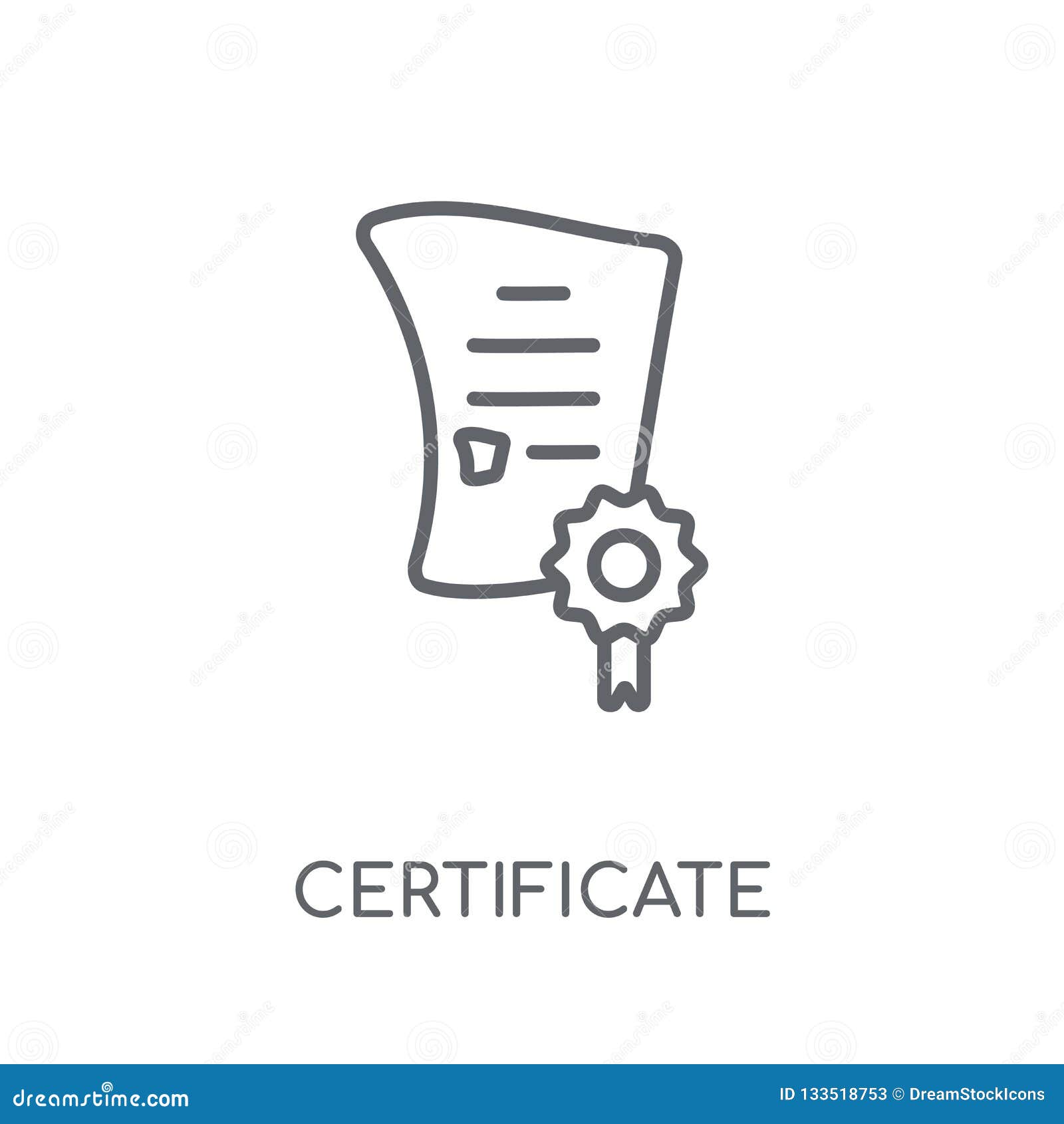 Certificate Linear Icon. Modern Outline Certificate Logo Concept Stock ...