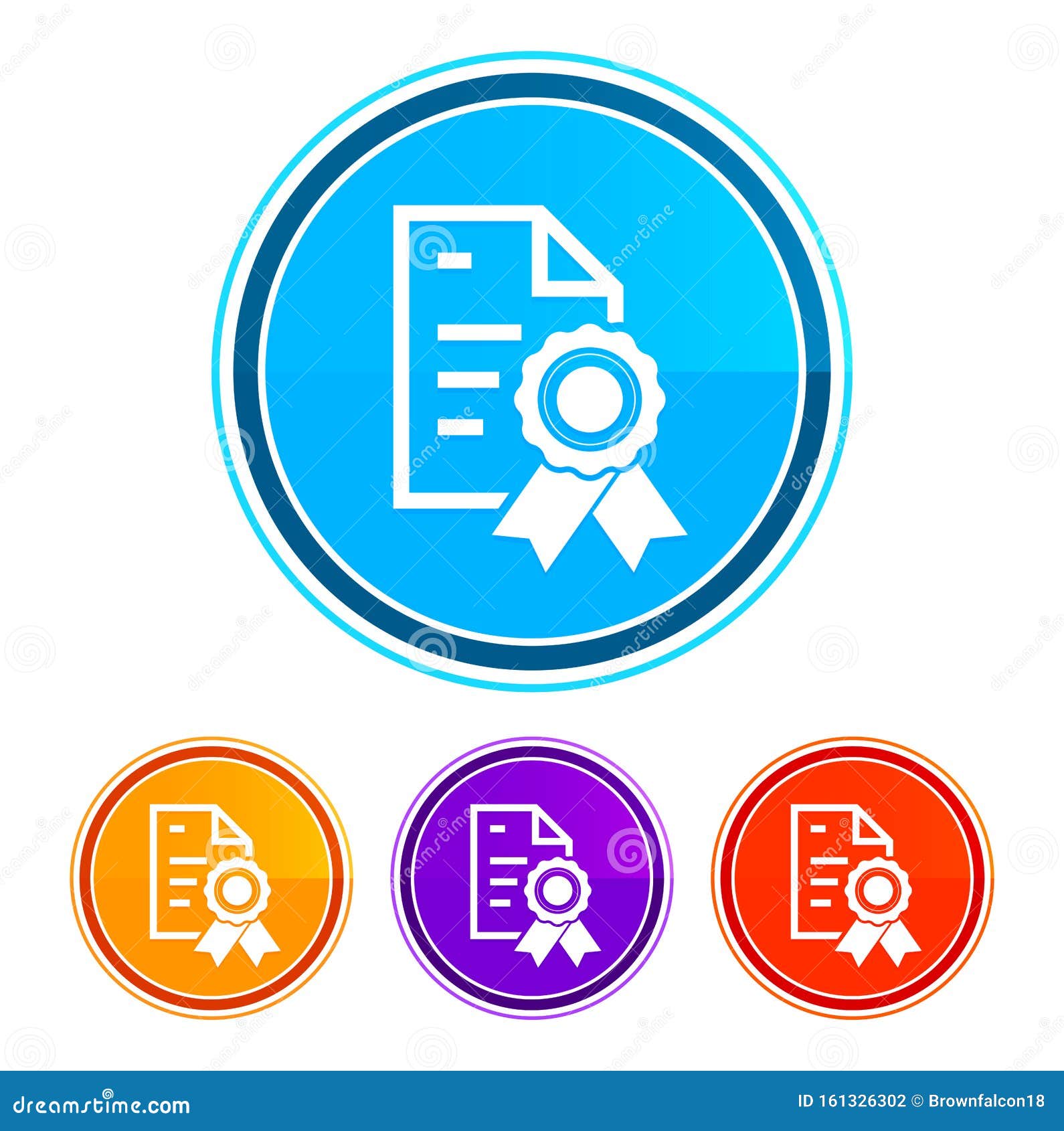 Certificate Paper Icon Abstract Blue Background Illustration Digital ...