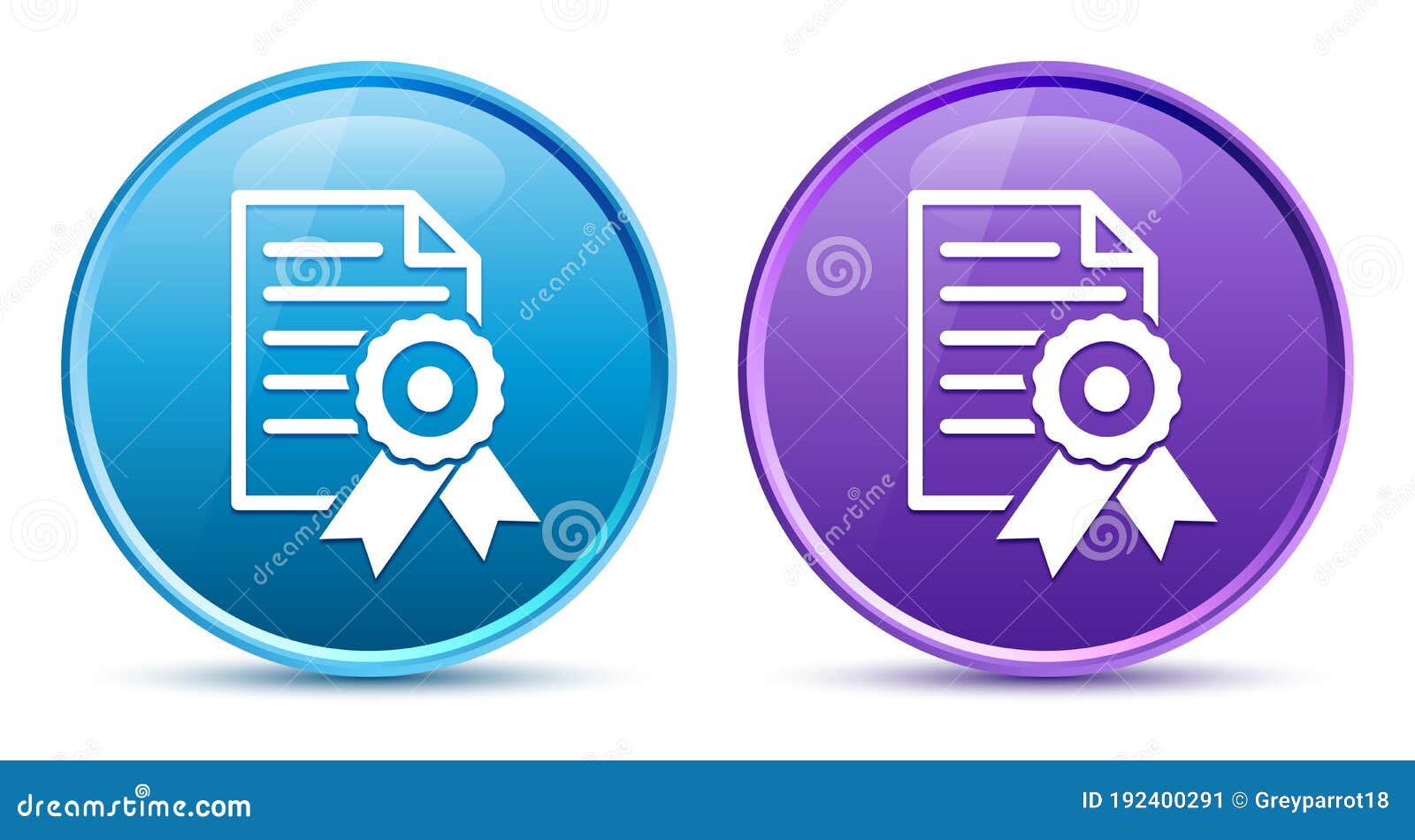 Certificate Paper Icon Sleek Soft Round Button Set Illustration Stock ...
