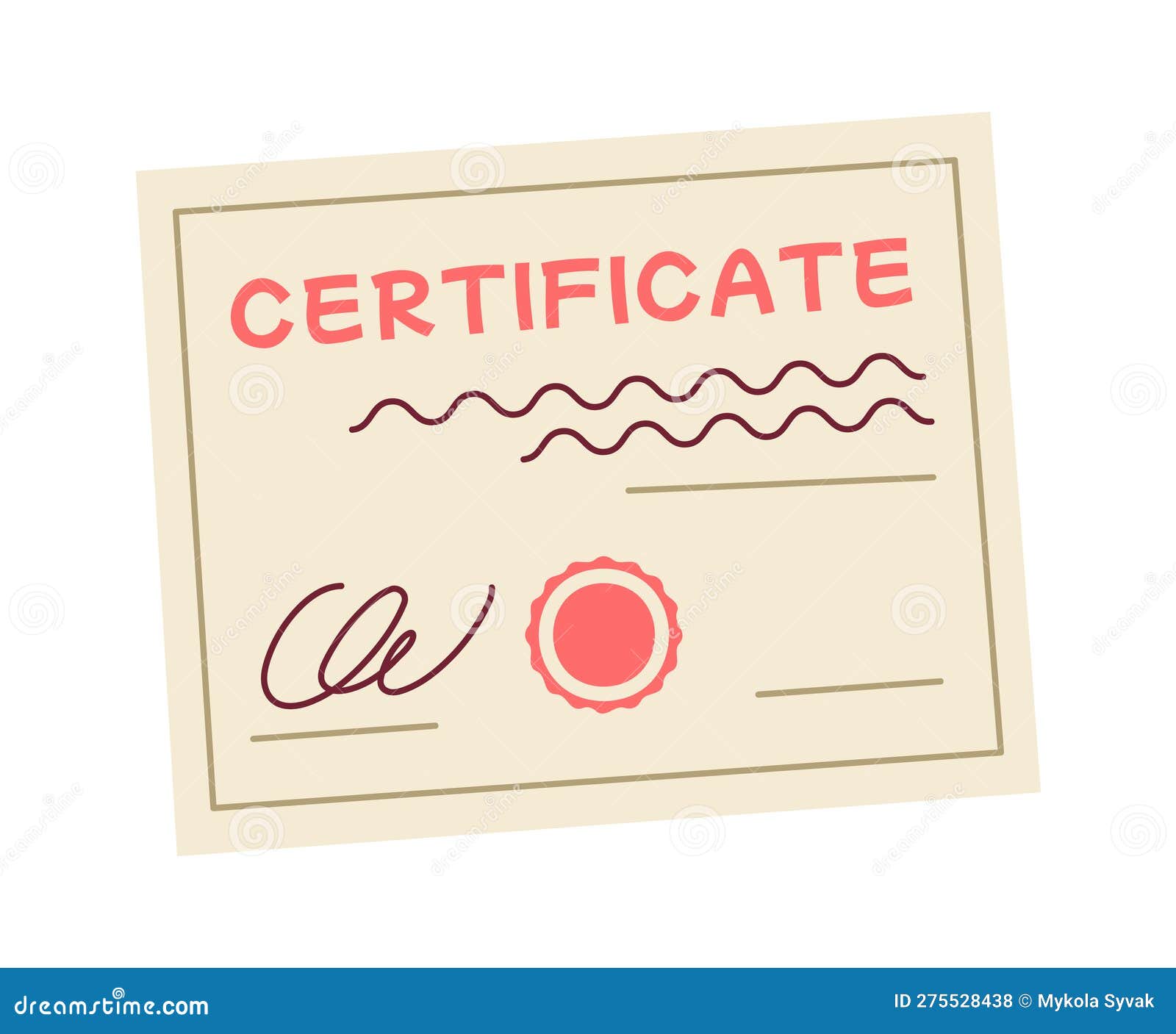 Certificate Paper Icon Abstract Blue Background Illustration Digital ...