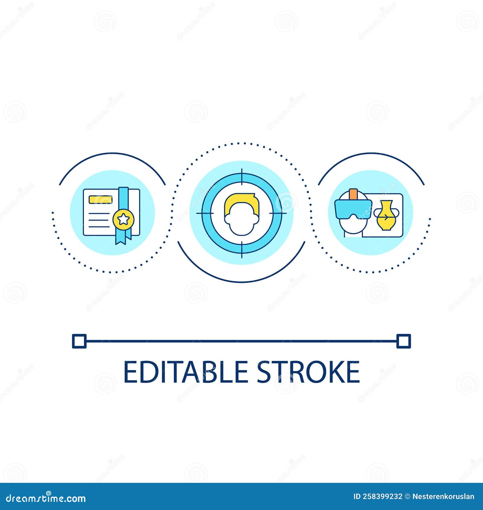 Certificate Program with VR Learning Approach Loop Concept Icon Stock ...