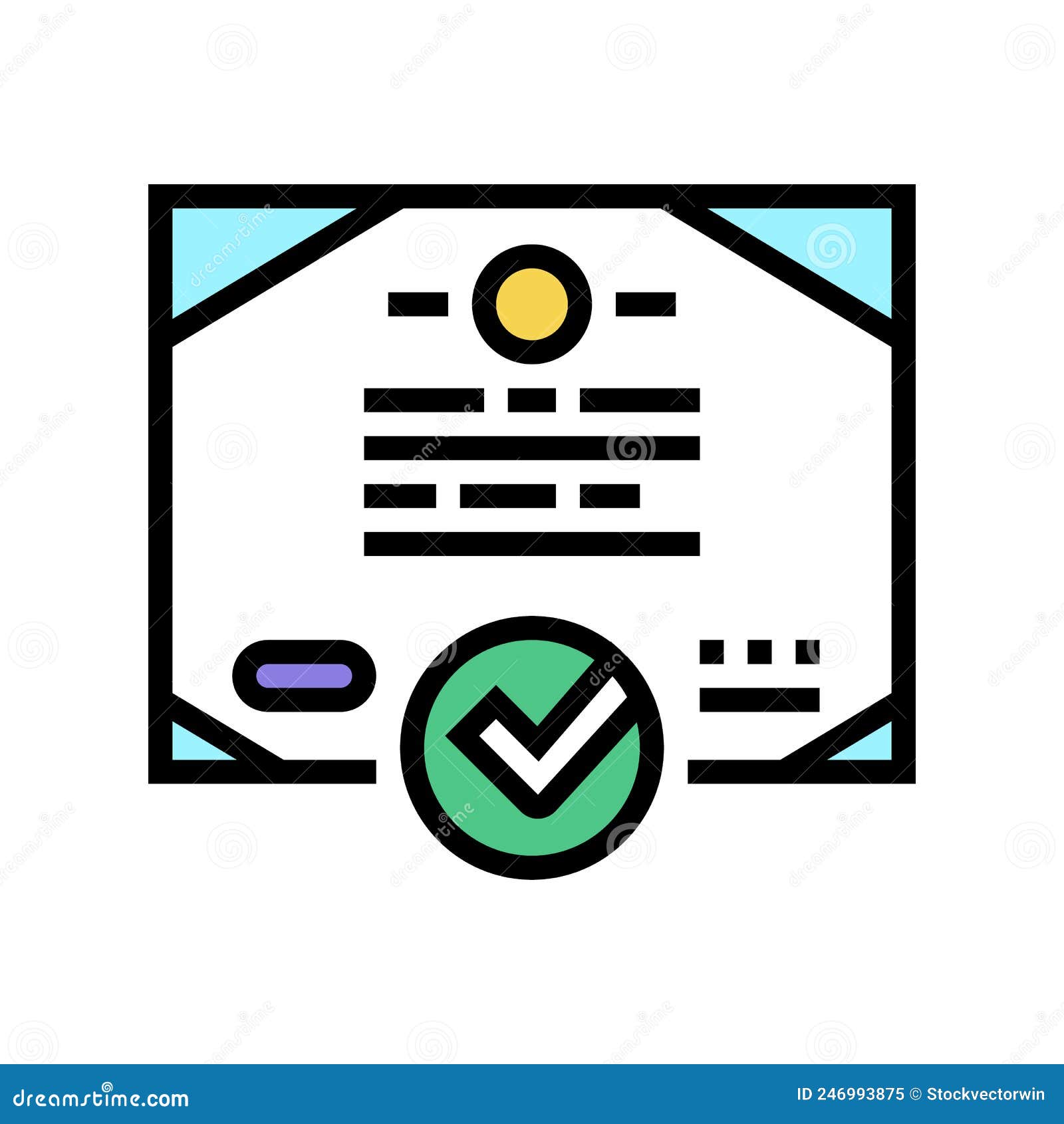 Certificate Quality Color Icon Vector Illustration Stock Image - Image ...