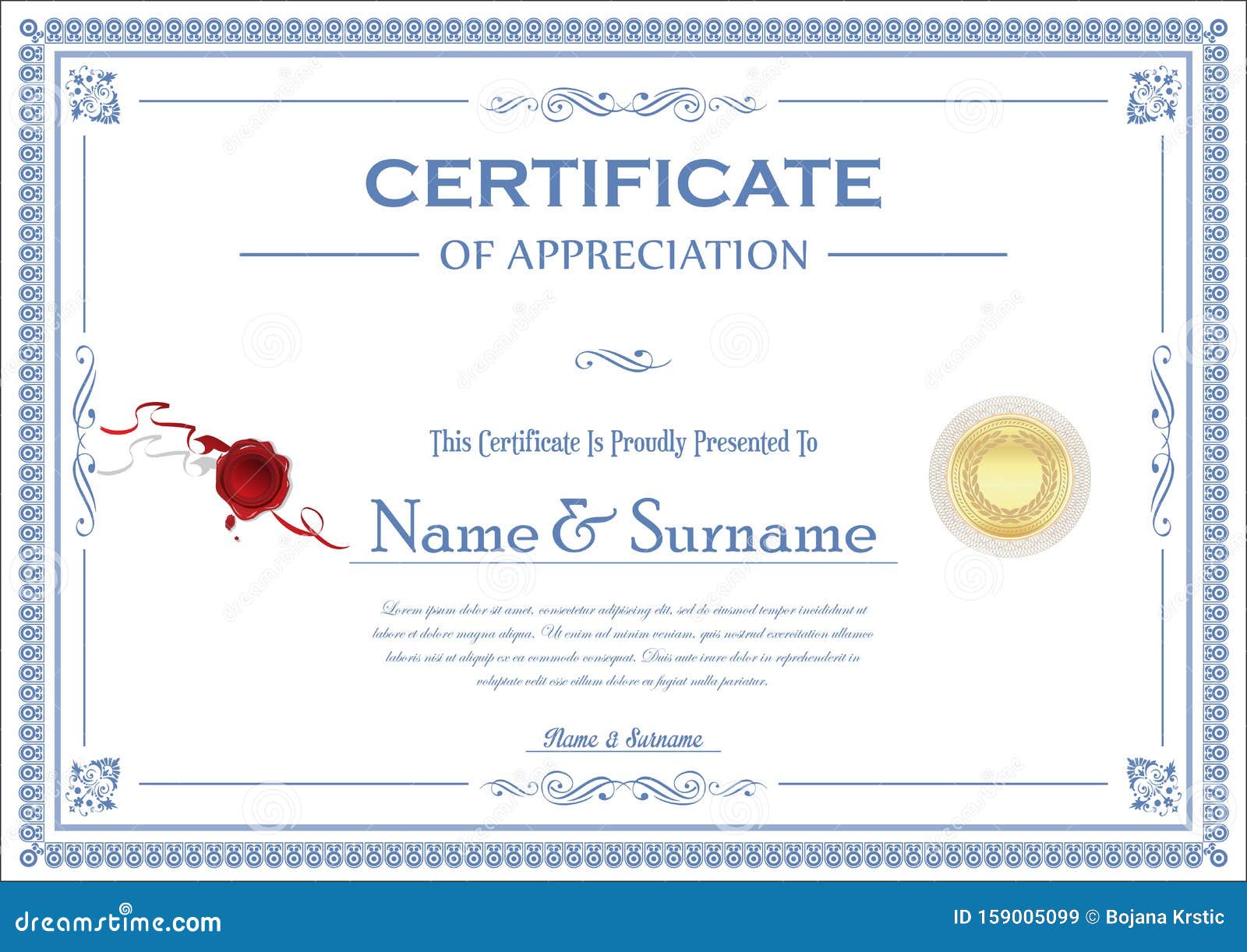 Certificate Retro Vintage Template Background Stock Vector ...