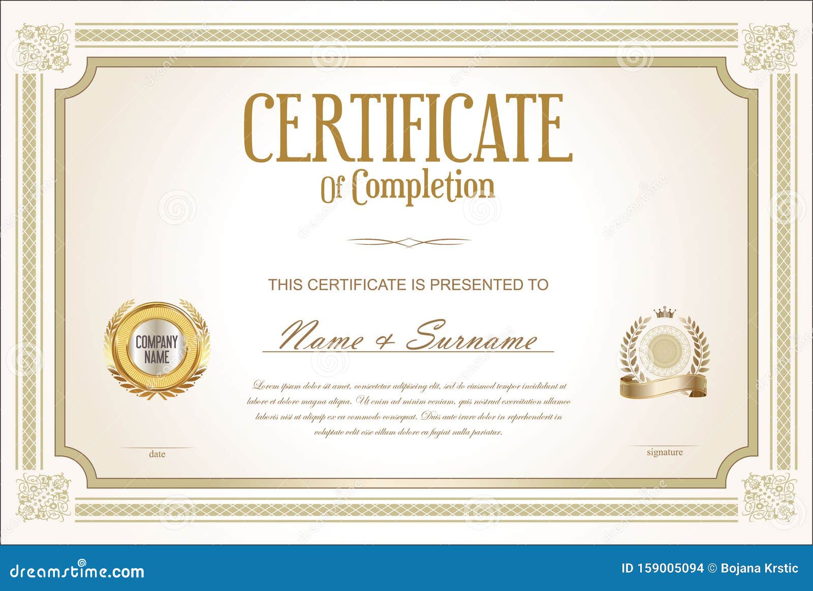 Certificate Retro Vintage Template Background Stock Illustration ...