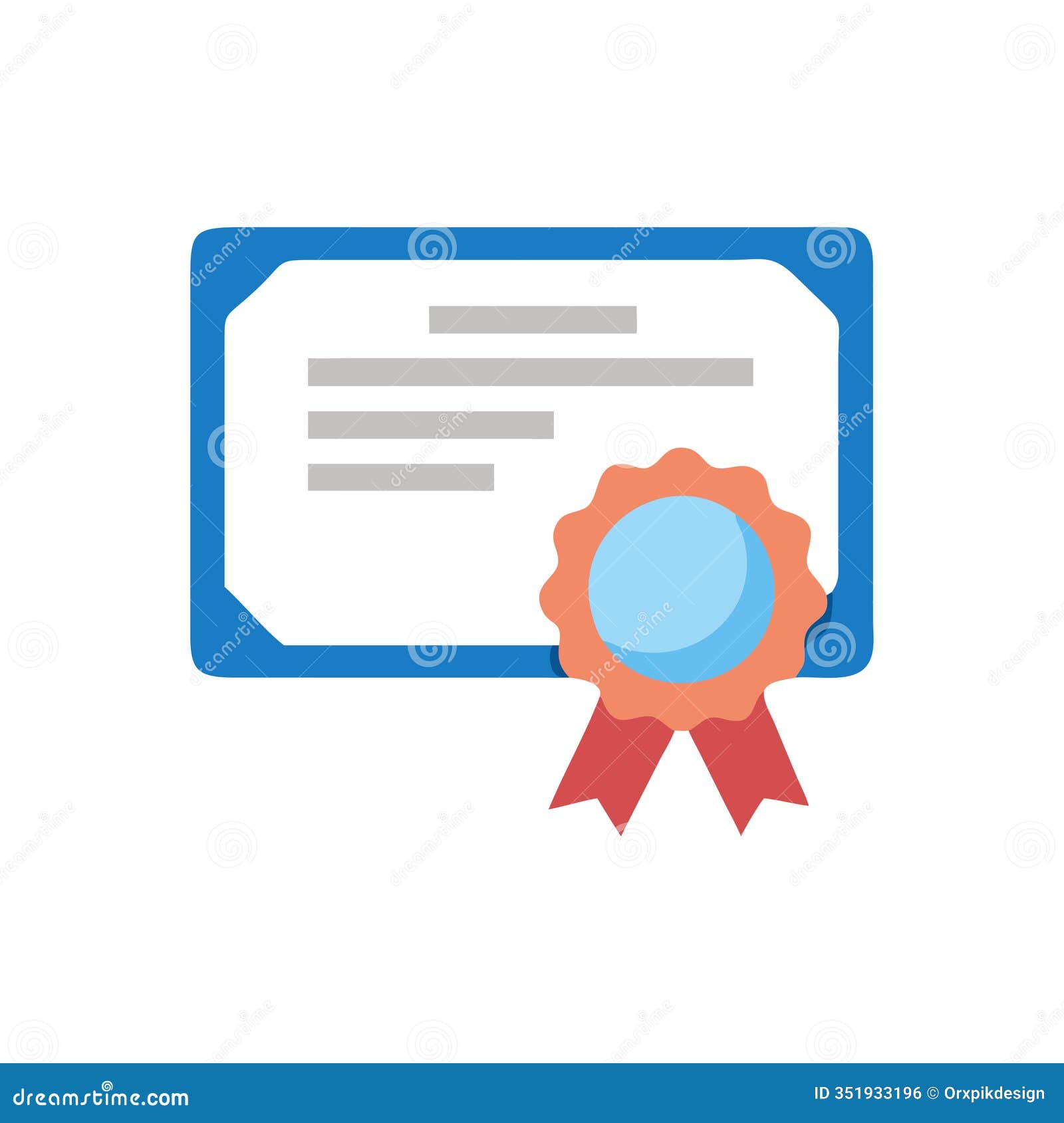 Certificate Ribbon Icon stock vector. Illustration of vector - 351933196