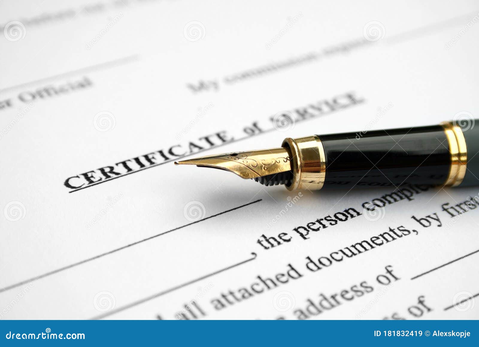 Certificate of service stock image. Image of effective - 181832419