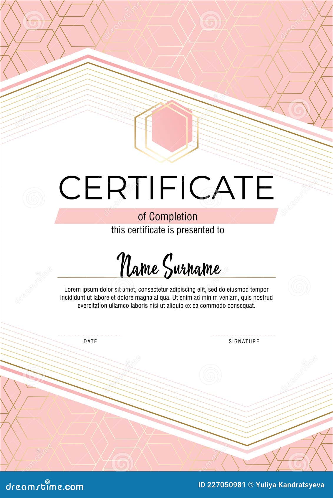 Elegant Diploma Certificate Template For Completion Vector Illustration ... Elegant Diploma Certificate Template For Completion Vector Illustration ...