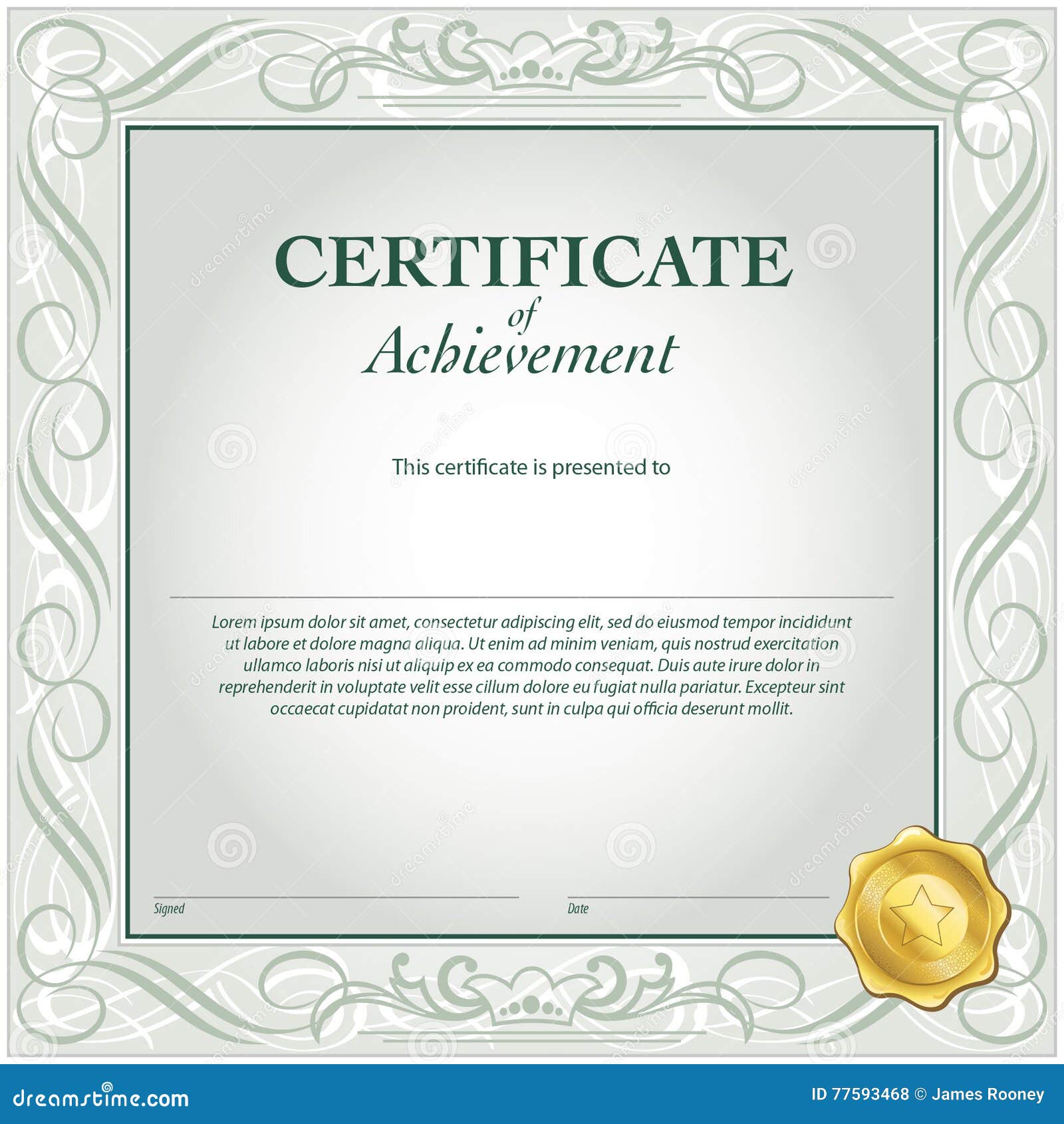 Certificate Template stock vector. Illustration of document - 77593468