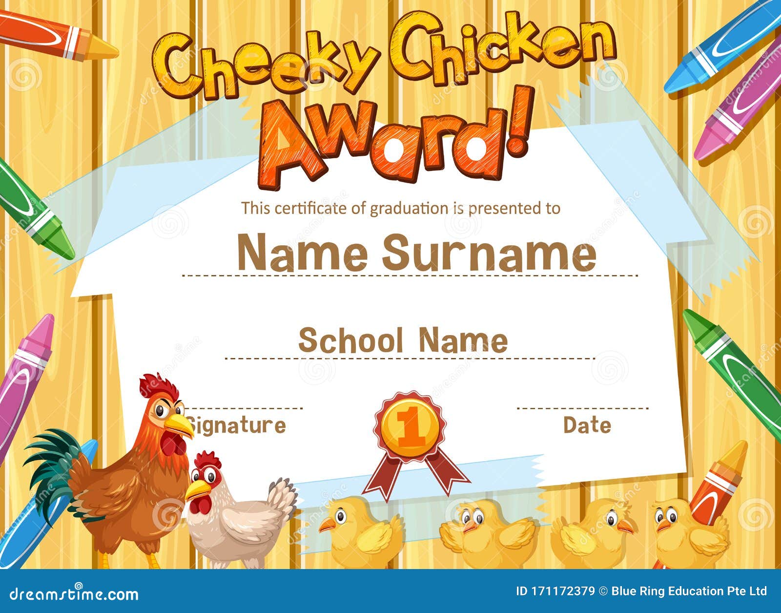 Certificate Template for Cheeky Chicken Award Stock Illustration ...