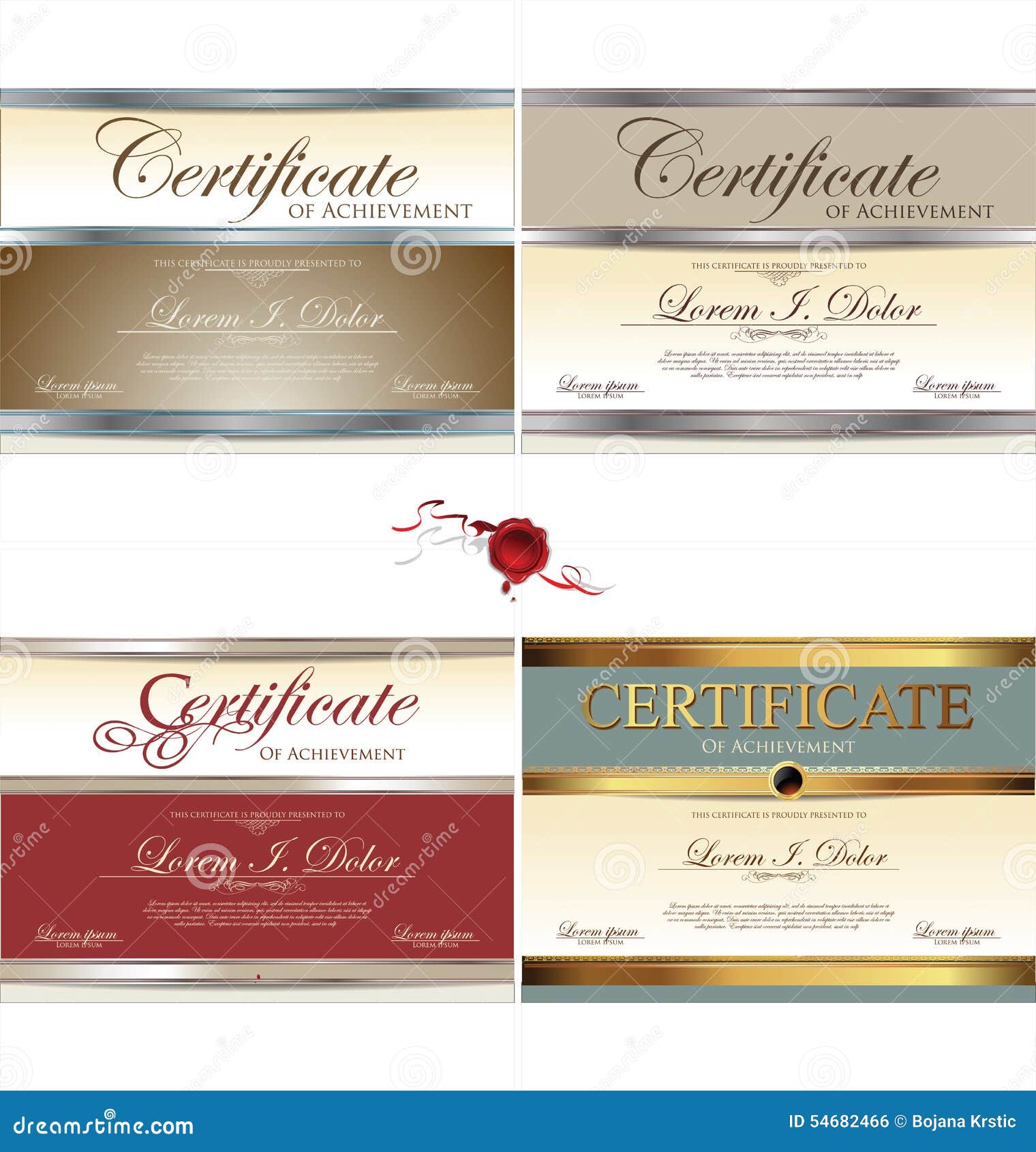 Certificate Template Collection Stock Illustration - Illustration of ...