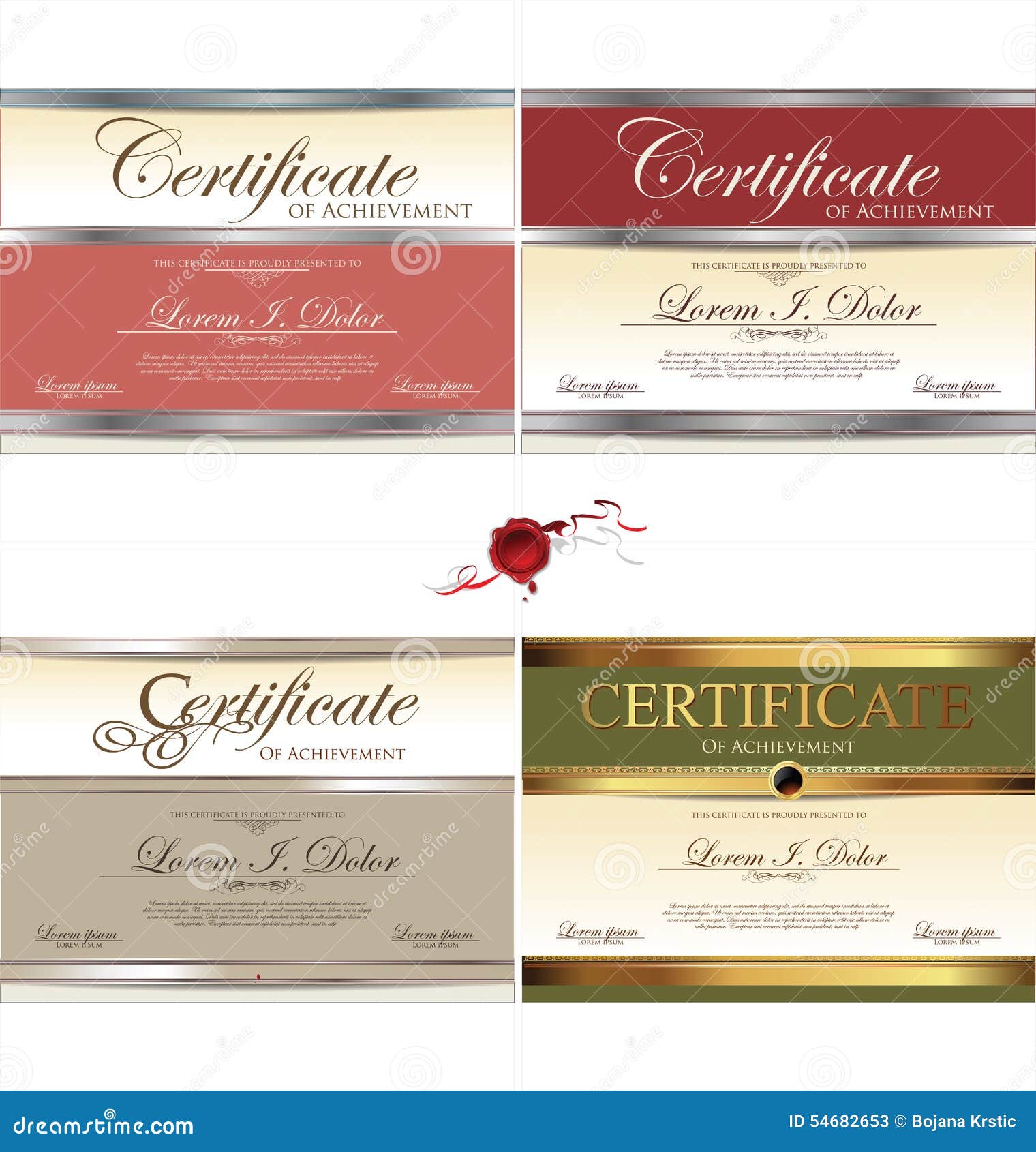 Certificate Template Collection Stock Illustration - Illustration of ...