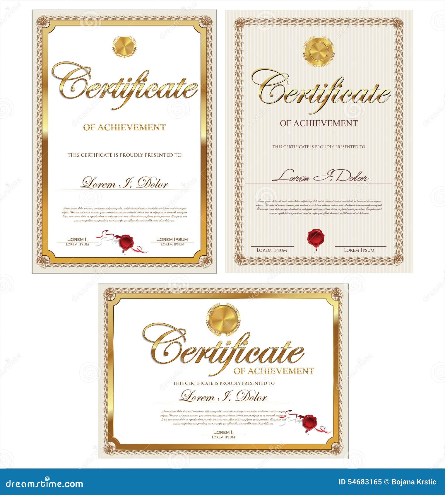 Certificate Template Collection Stock Illustration - Illustration of ...