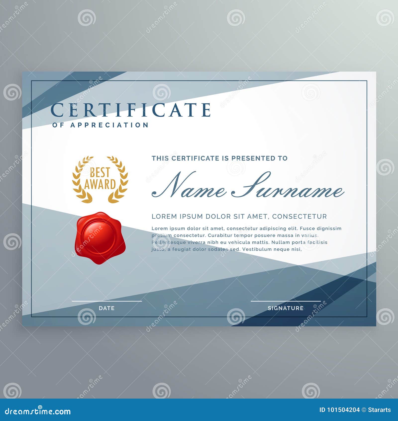 Certificate Template Design with Modern Geometric Shapes Vector Stock ...
