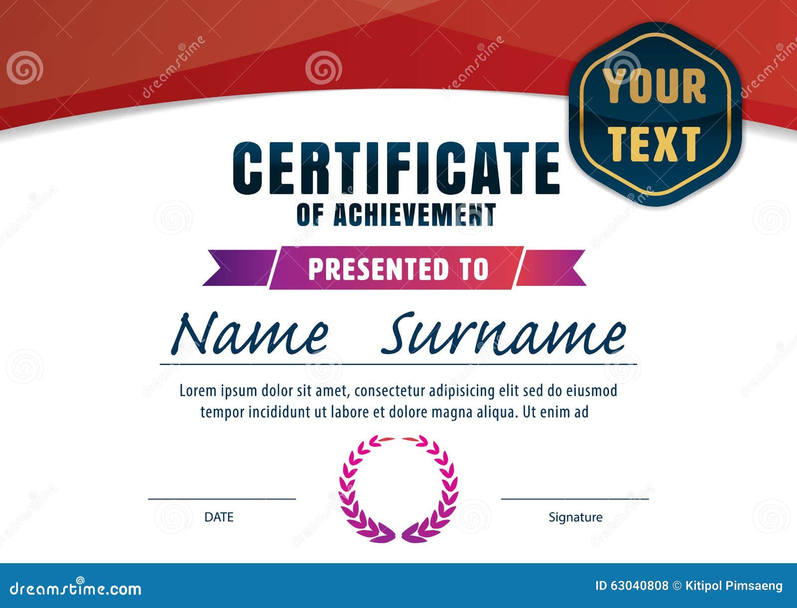 Certificate Template,diploma Layout,A4 Size Stock Vector - Illustration ...