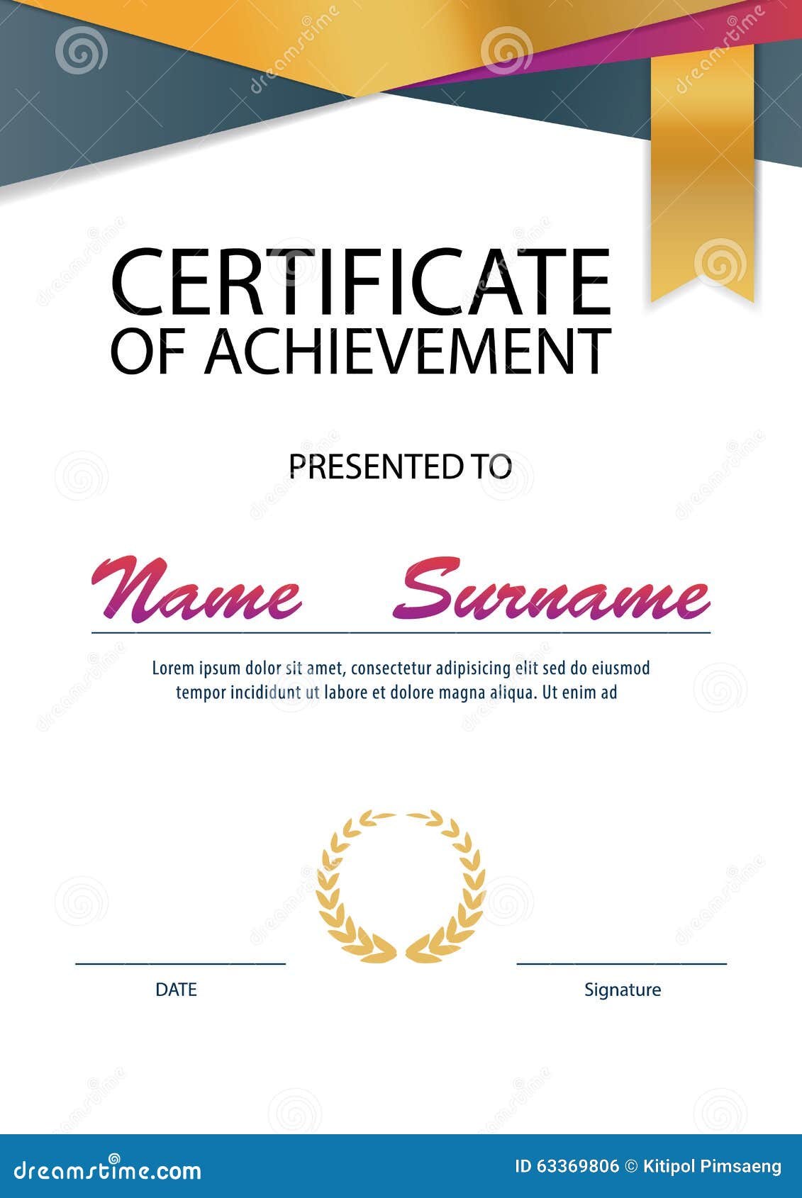 Certificate Template,diploma Layout Stock Vector - Illustration of ...