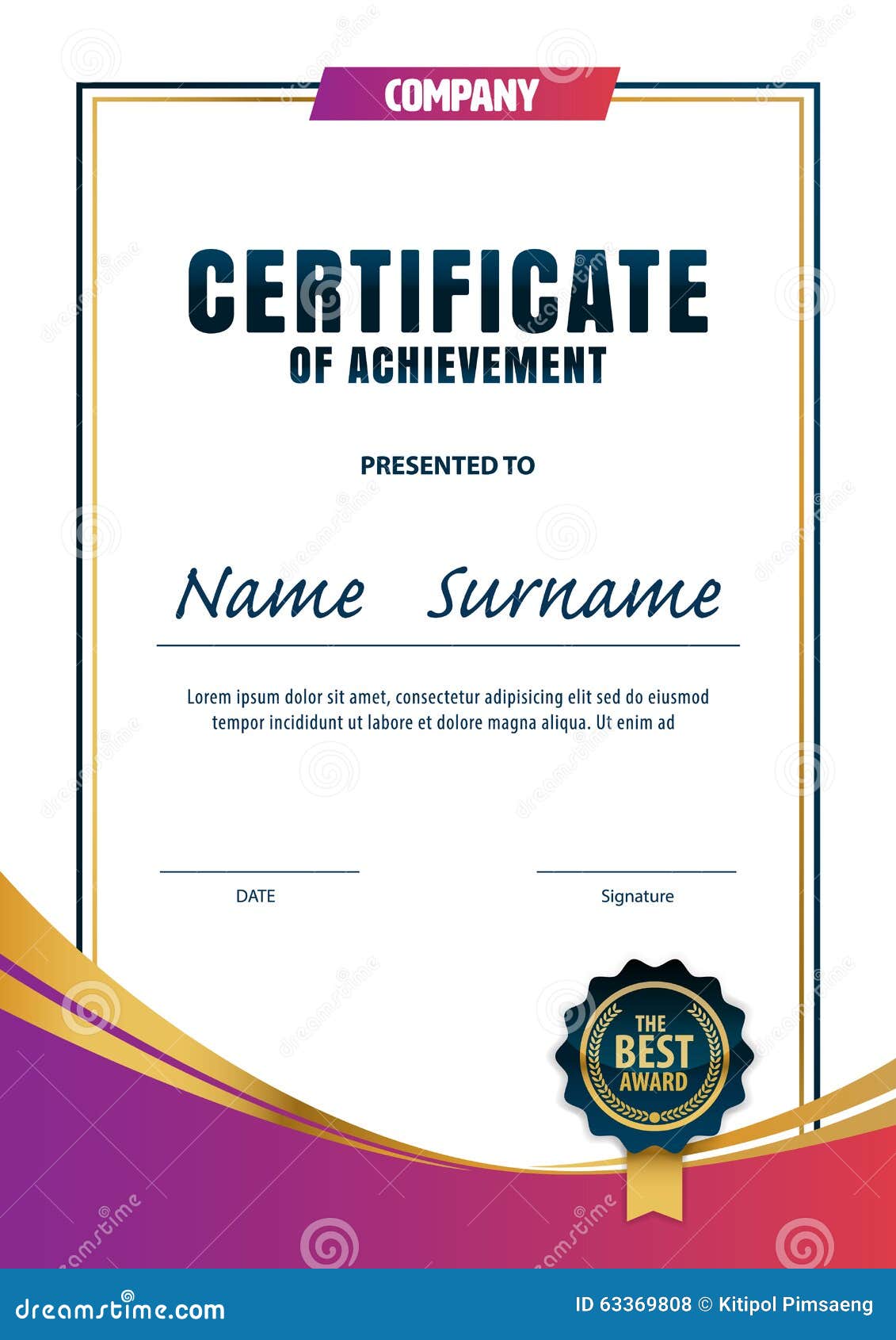 Certificate Template,diploma Layout Stock Vector - Illustration of ...