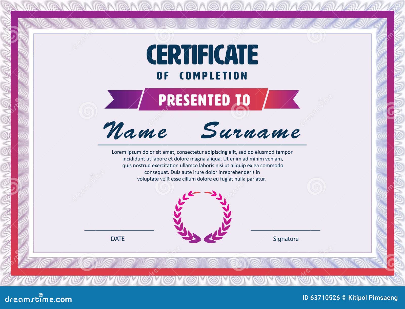 Certificate Template,diploma Layout Stock Vector - Illustration of ...