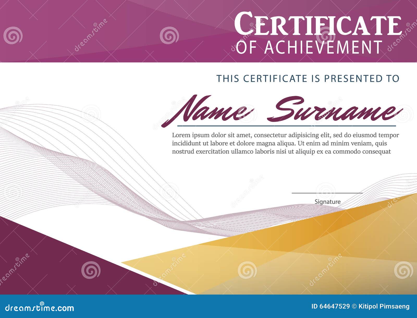 Certificate Template,diploma Layout Stock Vector - Illustration of ...
