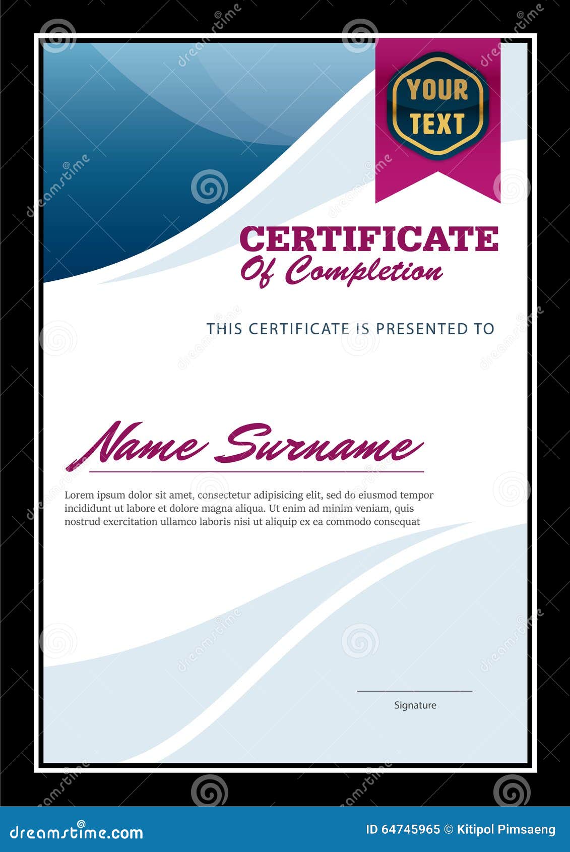 Certificate Template,diploma Layout Stock Vector - Illustration of ...