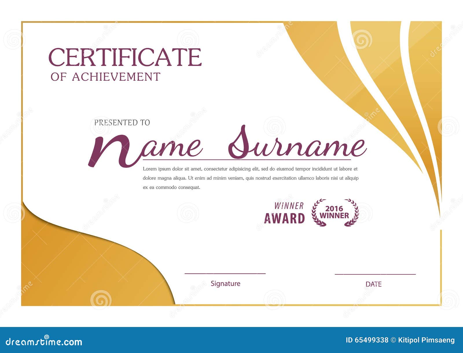 Certificate Template,diploma Layout Stock Vector - Illustration of ...