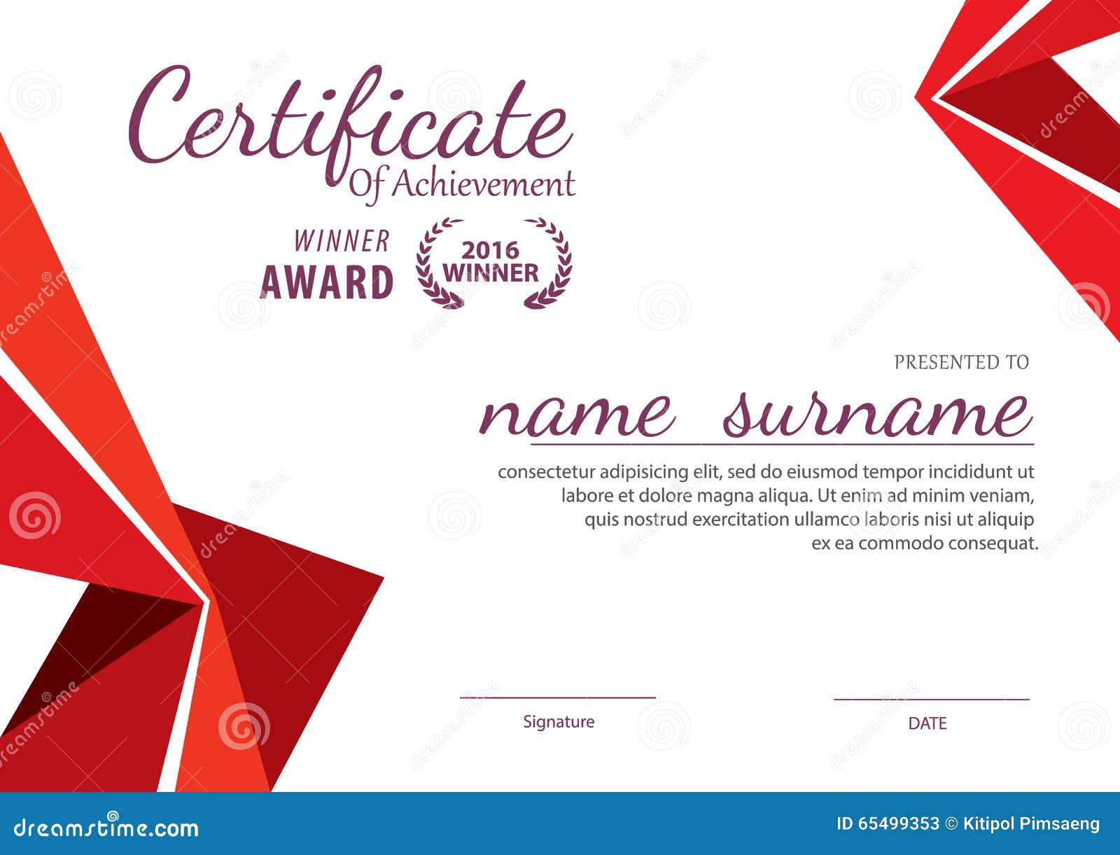 Certificate Template,diploma Layout Stock Vector - Illustration of ...