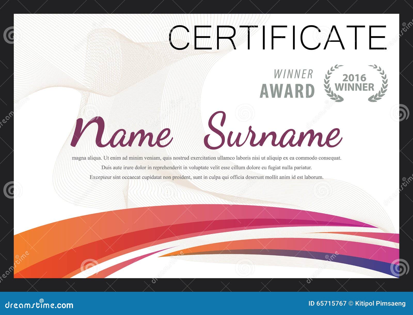 Certificate Template,diploma Layout Stock Vector - Illustration of ...