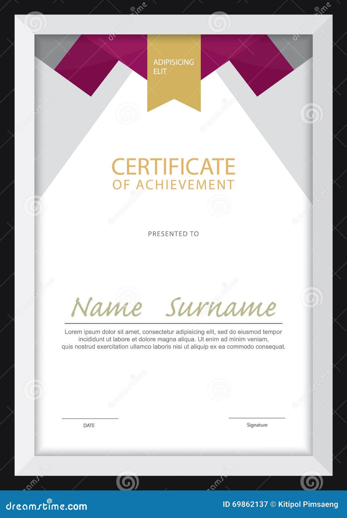 Certificate Template,diploma Layout Stock Vector - Illustration of ...