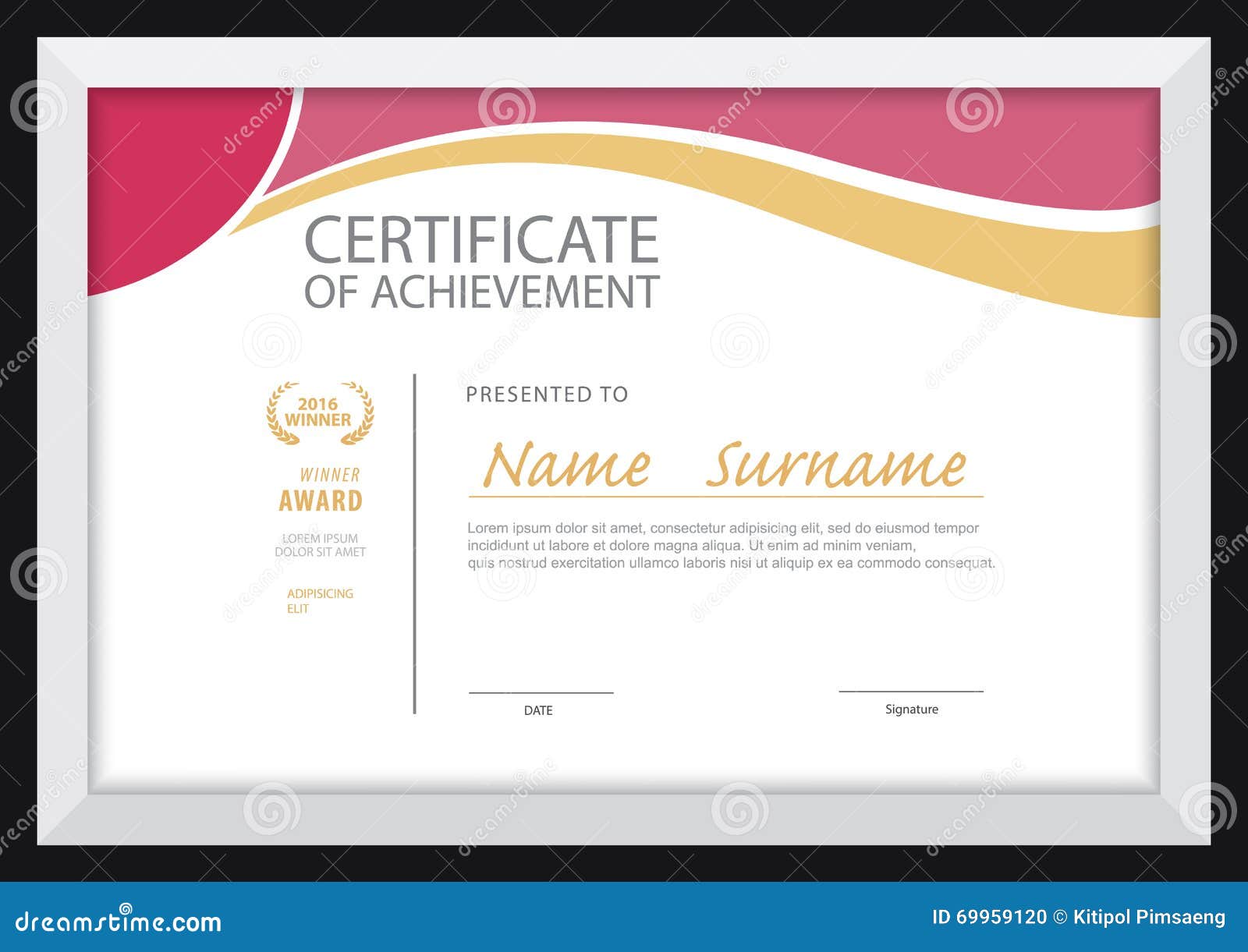 Certificate Template,diploma Layout Stock Vector - Illustration of ...