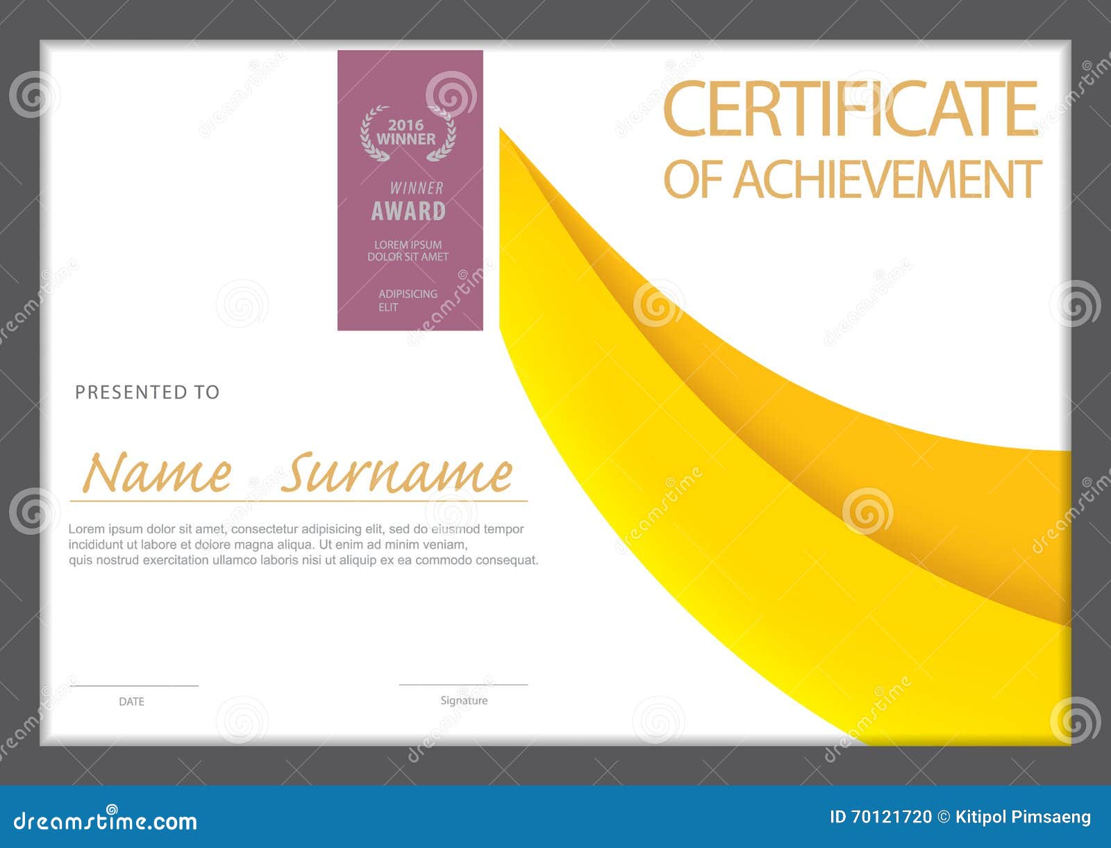 Certificate Template,diploma Layout Stock Vector - Illustration of ...