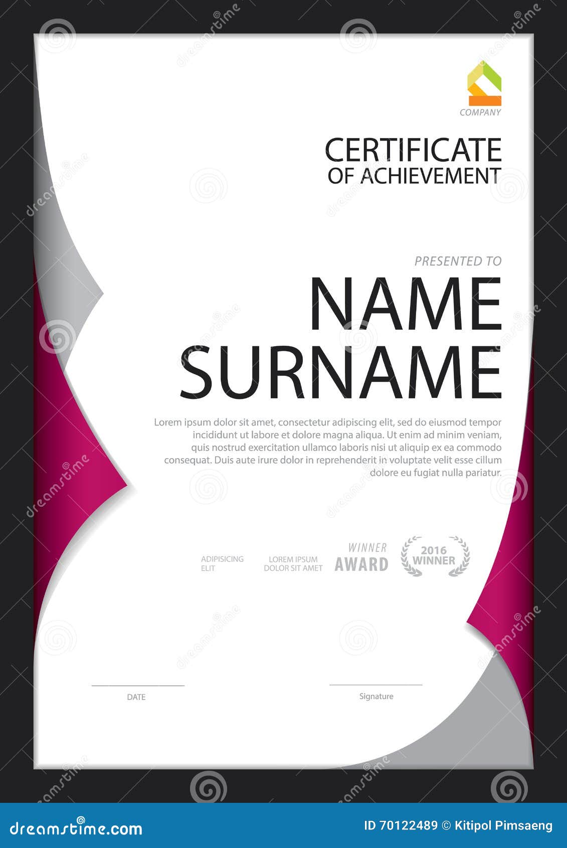 Certificate Template,diploma Layout Stock Vector - Illustration of ...