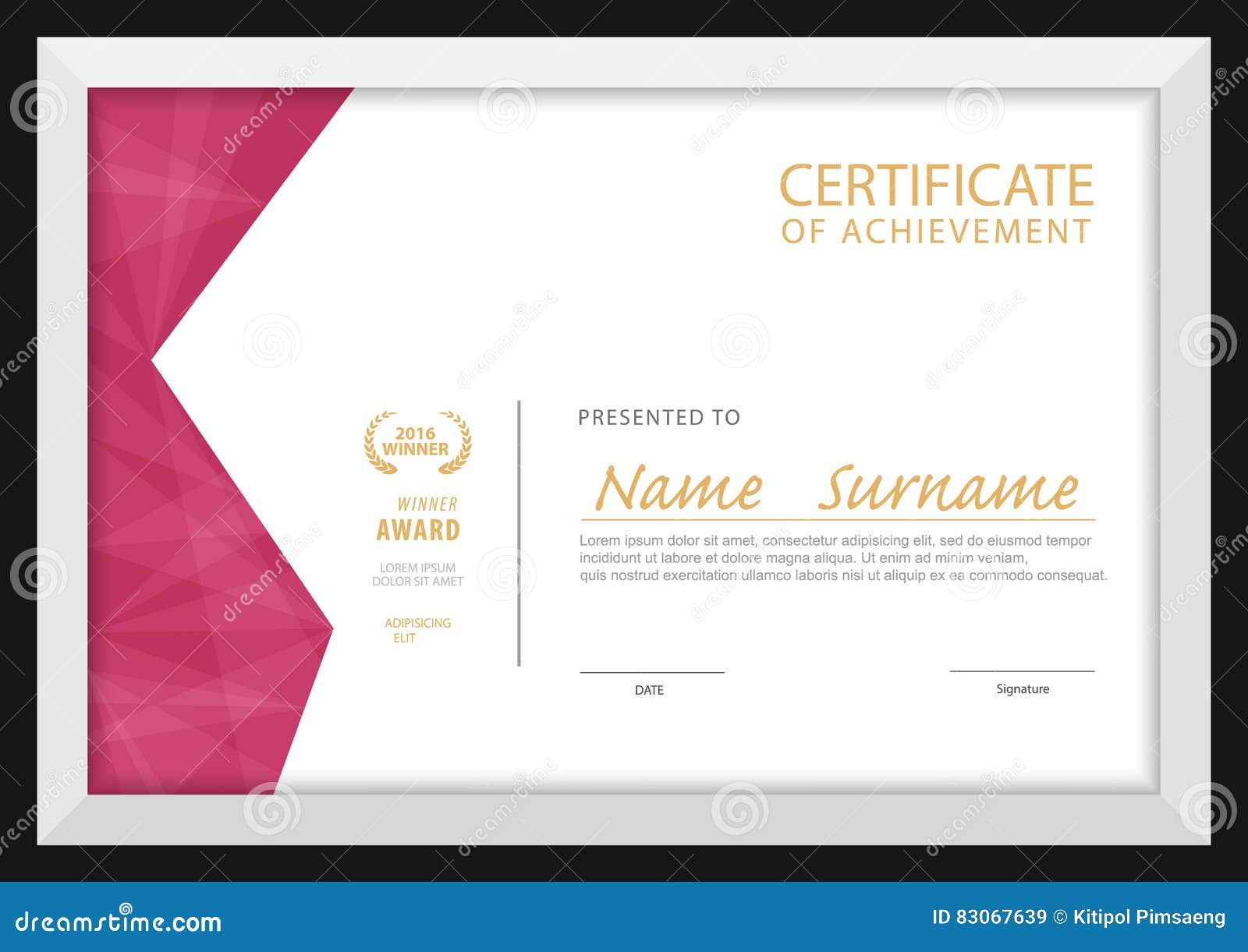 Certificate Template,diploma Layout. Stock Vector - Illustration of ...