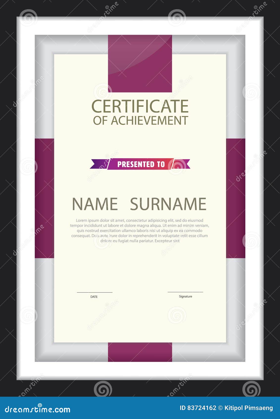 Certificate Template,diploma Layout. Stock Vector - Illustration of ...