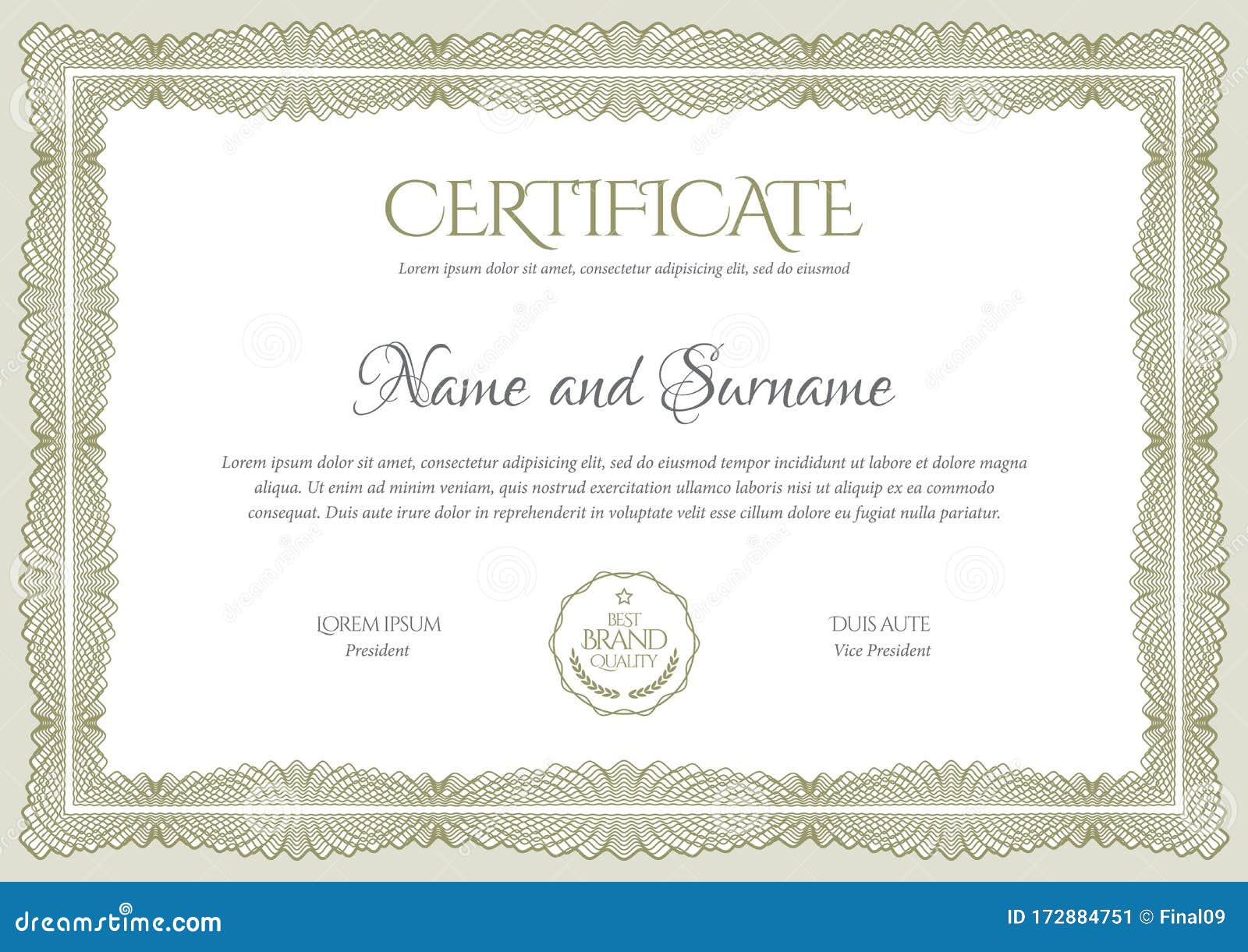 Certificate Template. Diploma of Modern Design or Gift Certificate ...