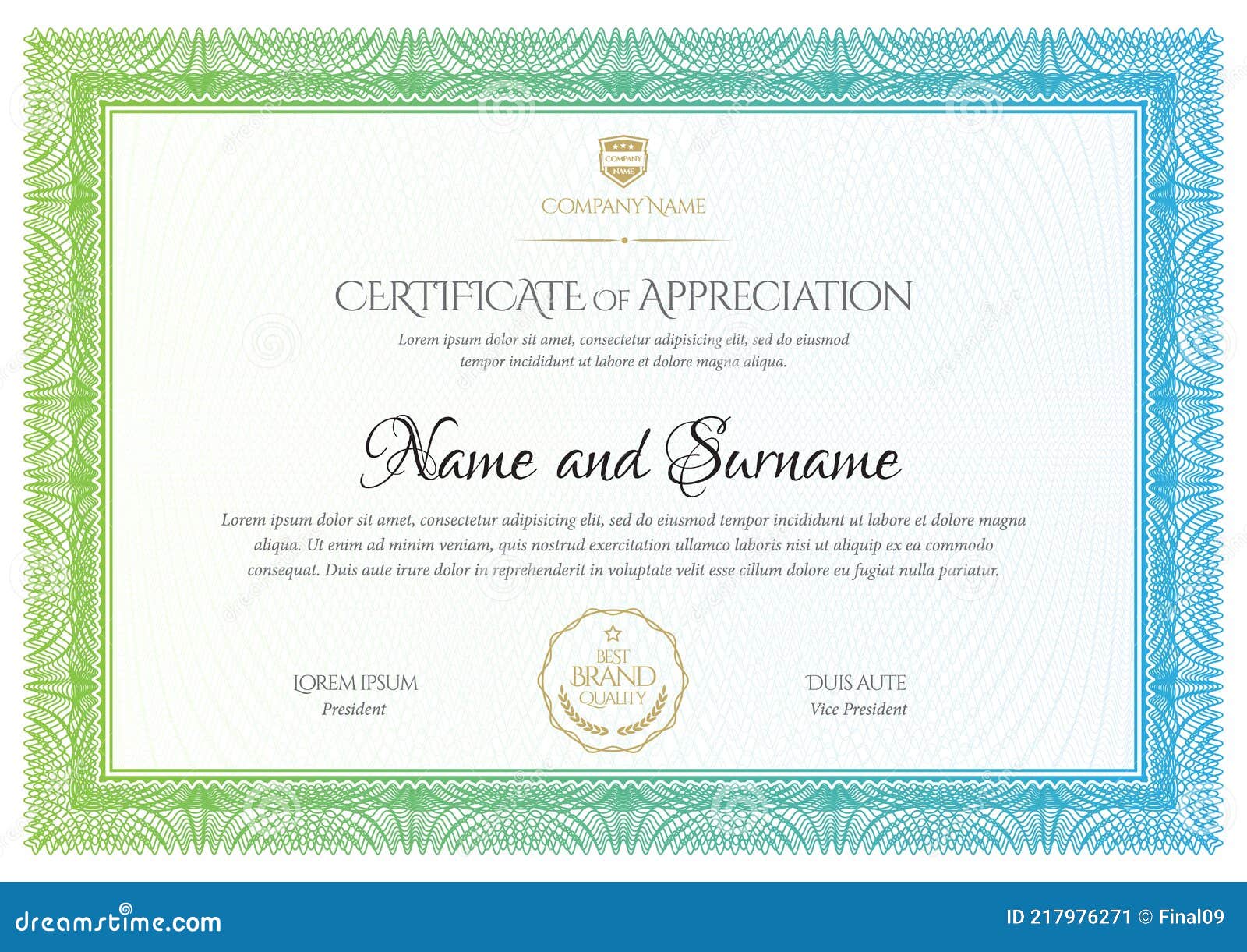 Certificate Template. Diploma of Modern Design or Gift Certificate ...