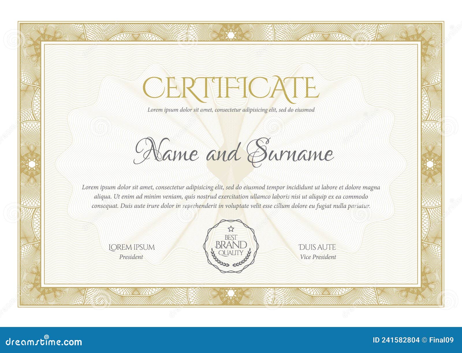 Certificate Template. Diploma of Modern Design or Gift Certificate ...