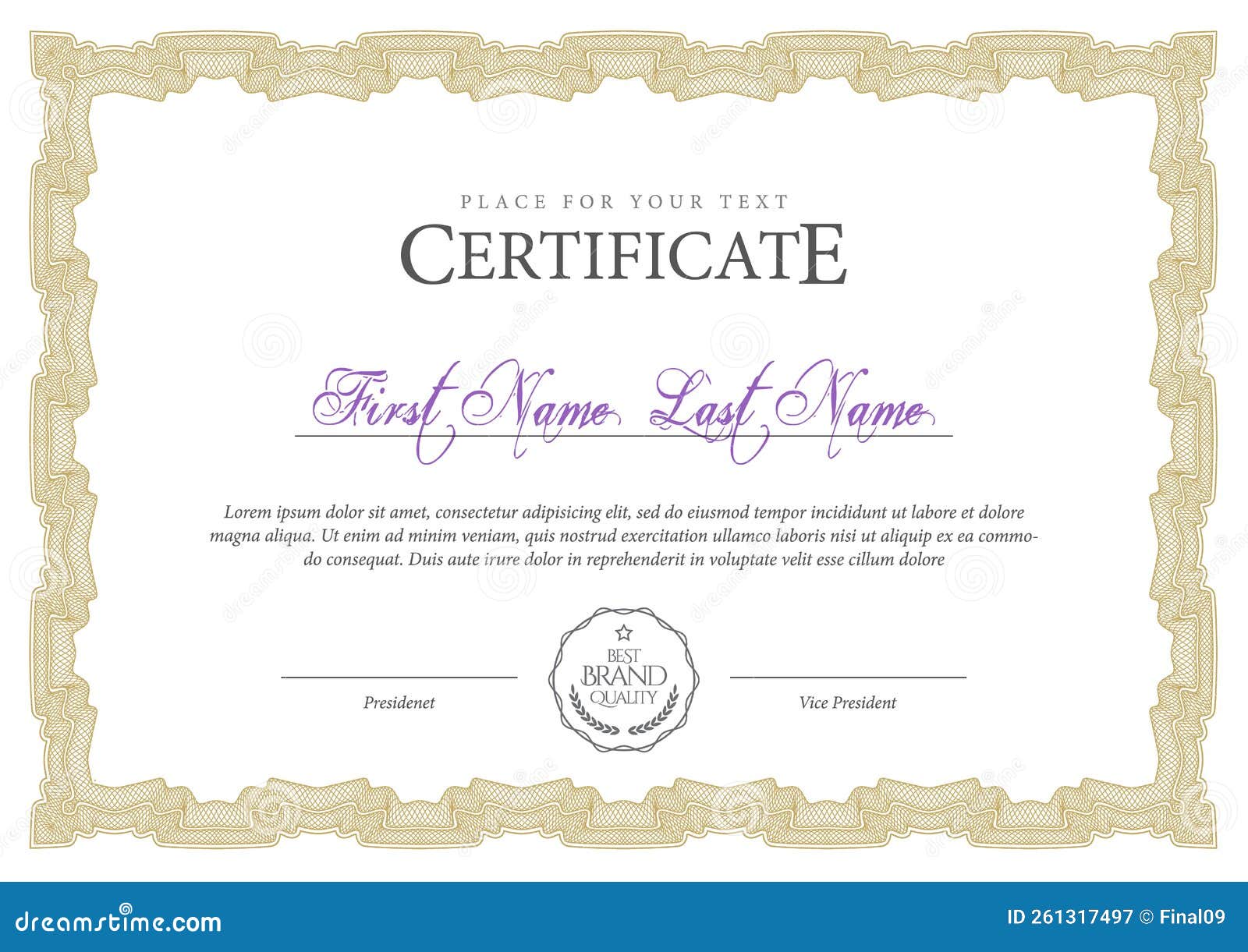 Certificate Template. Diploma of Modern Design or Gift Certificate ...