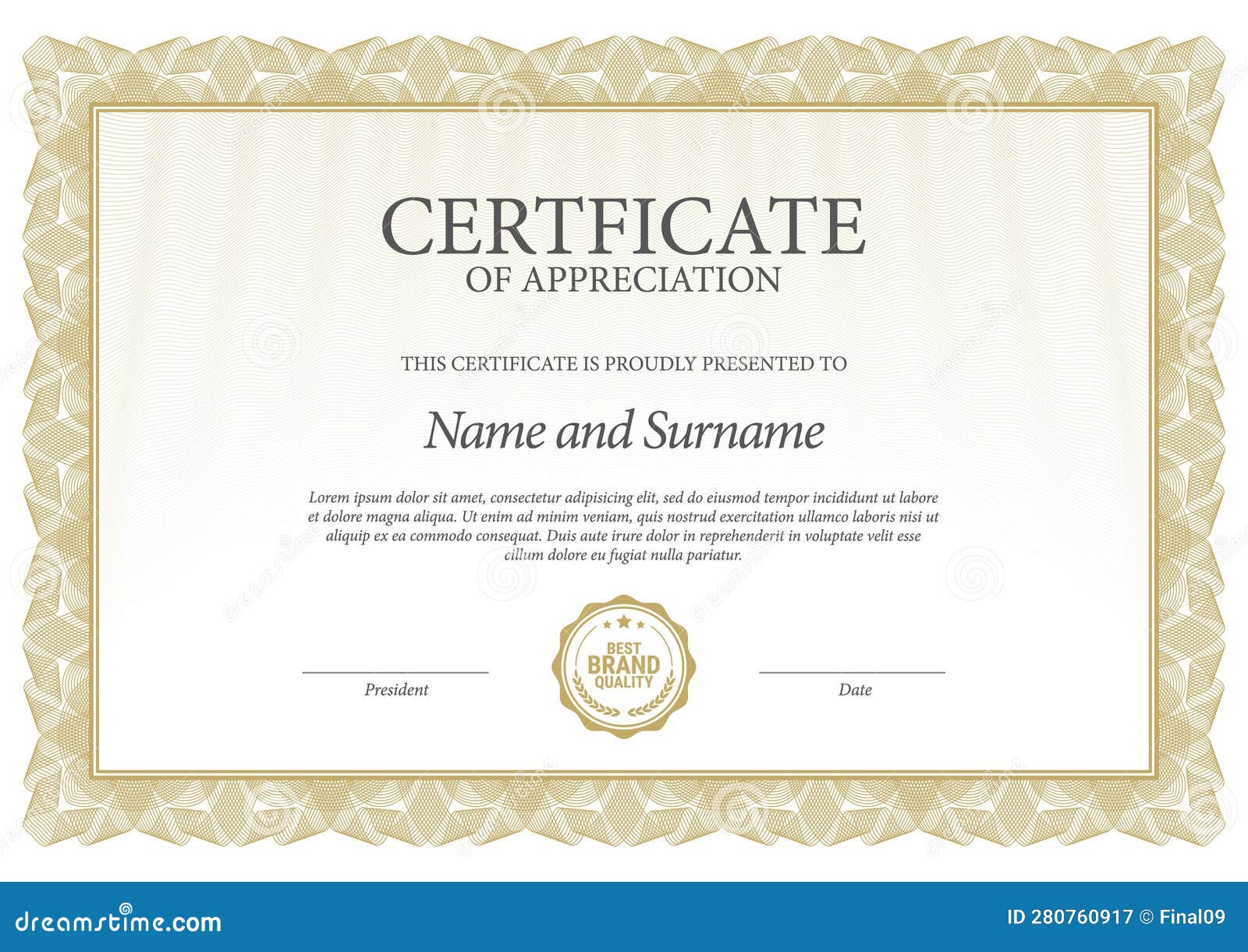 Certificate Template. Diploma of Modern Design or Gift Certificate ...