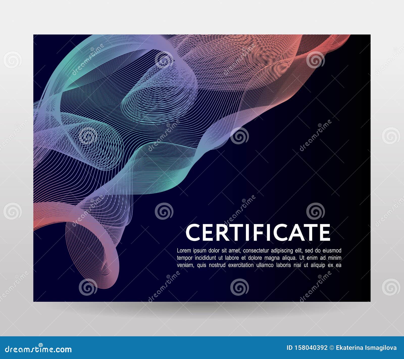 Certificate. Template Diplomas, Currency. Vector Gradient Frame Stock ...