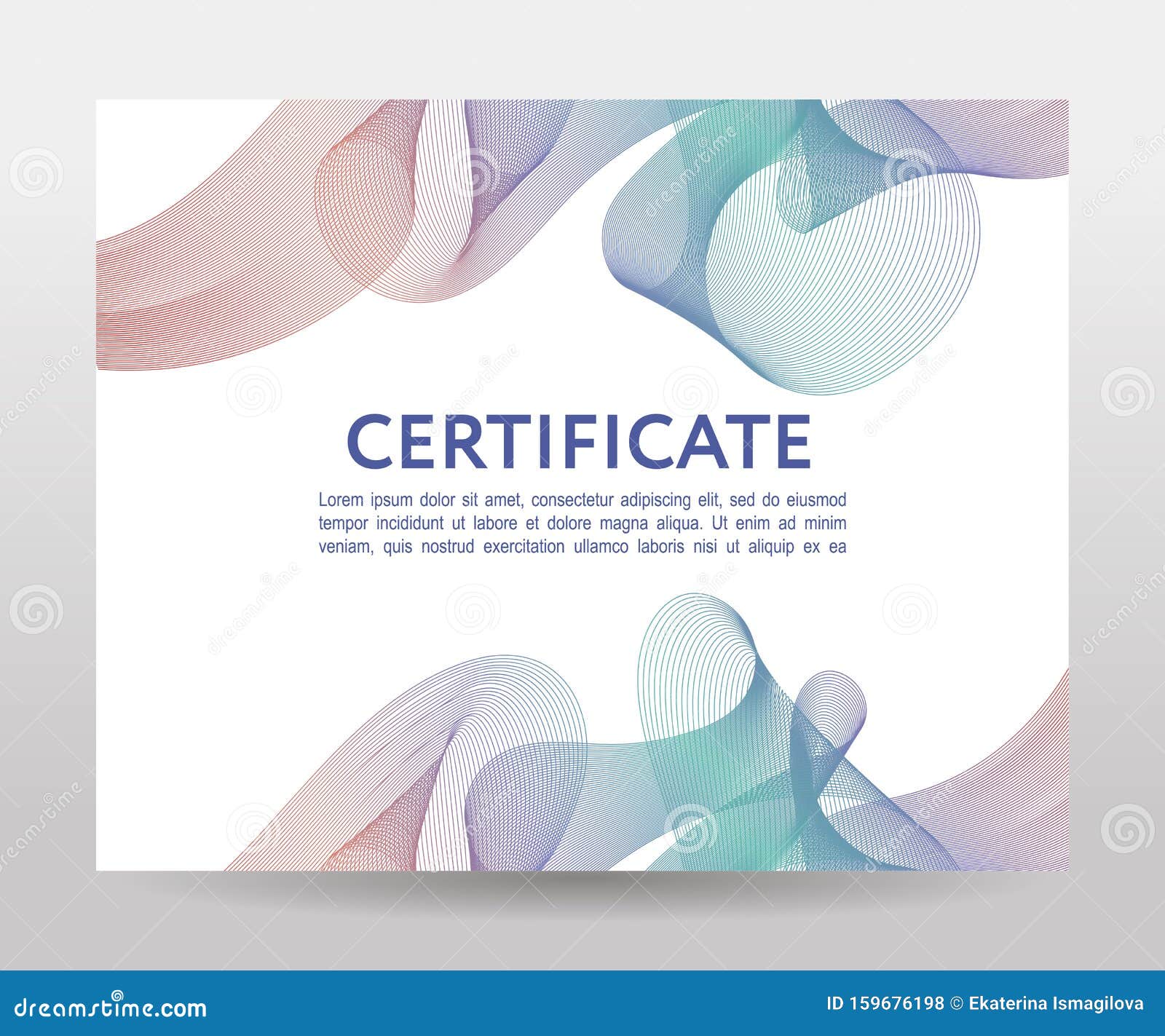 Certificate. Template Diplomas, Currency. Vector Gradient Frame Stock ...