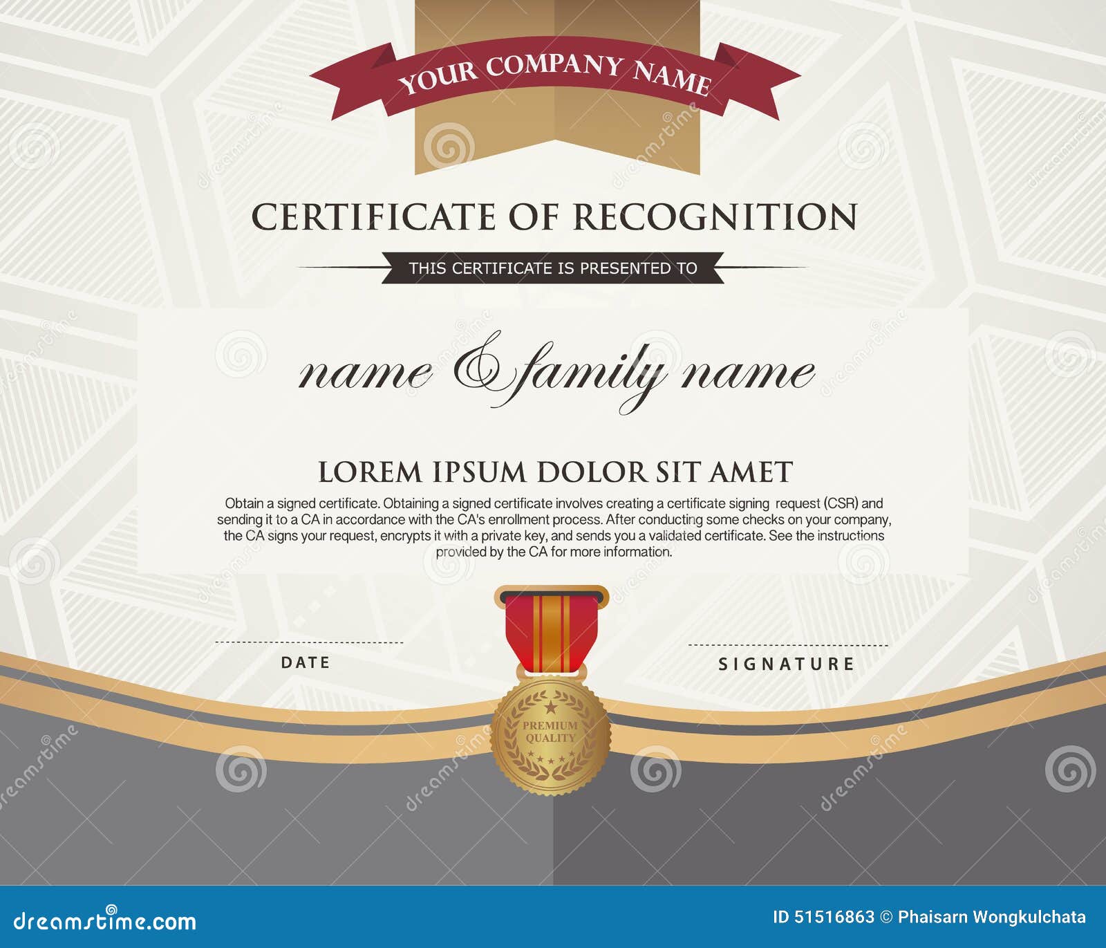 Certificate Template and Element. Stock Vector - Illustration of ...