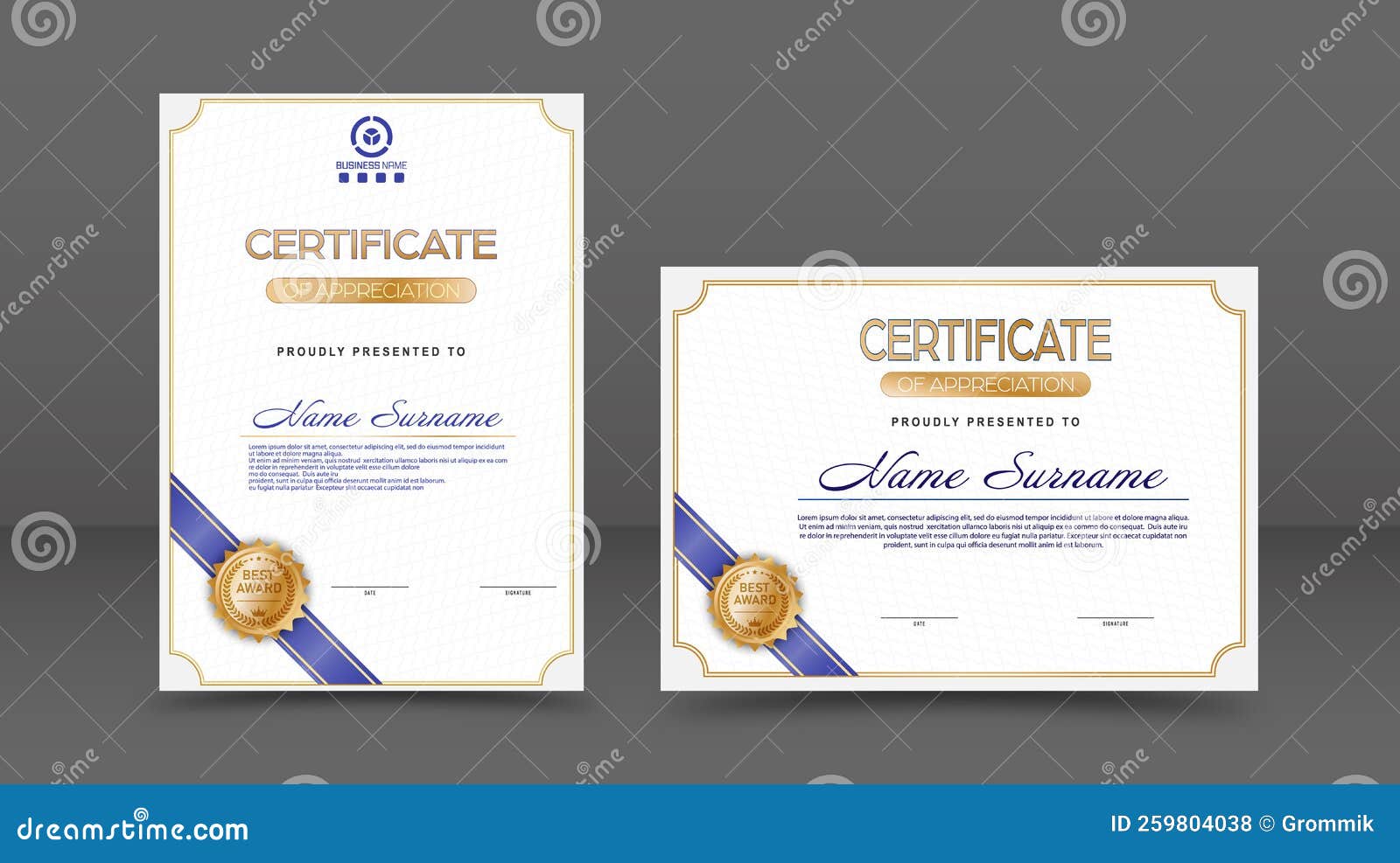 Certificate. the Template of the Form with the Award Badge Stock Vector ...