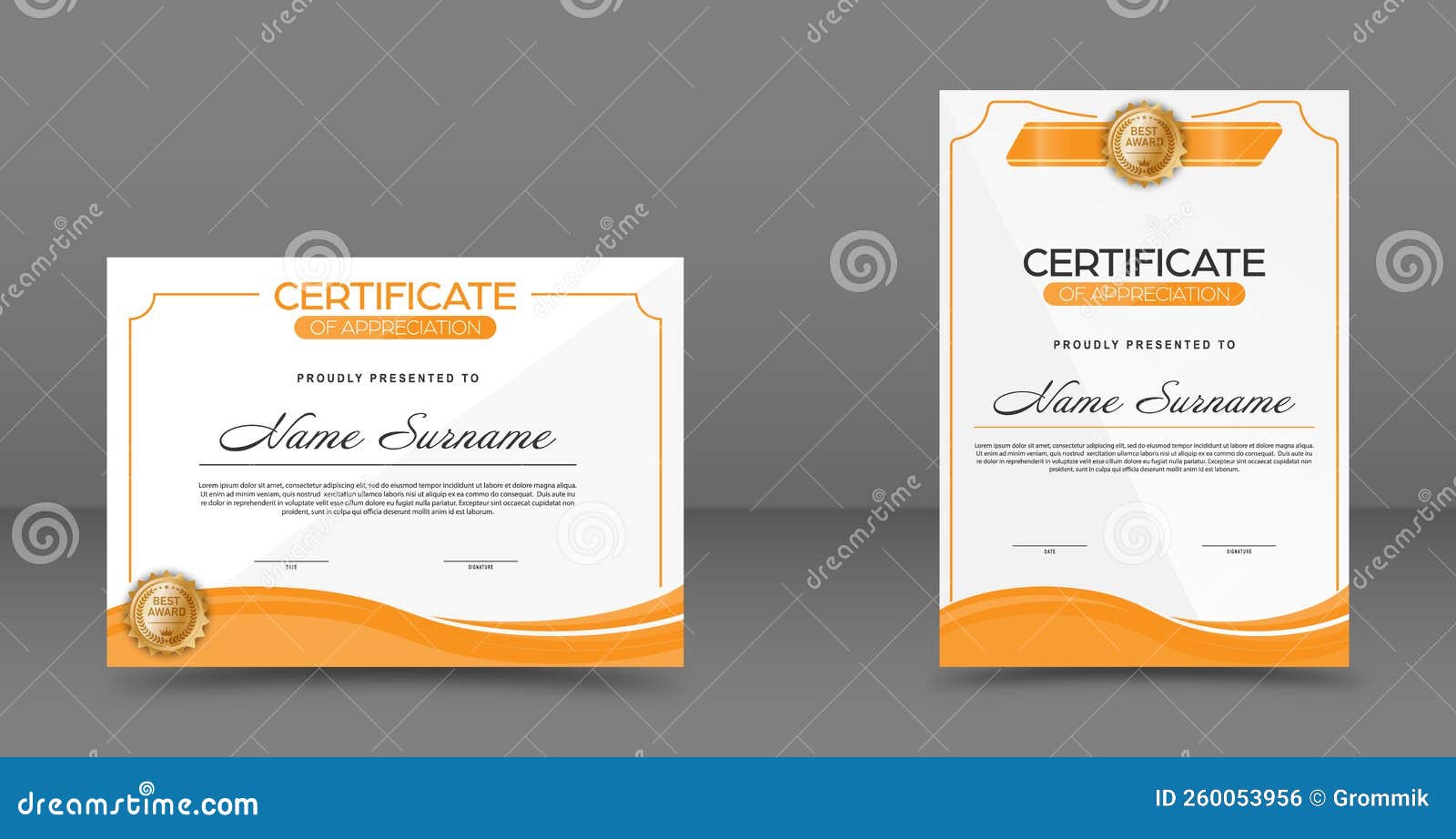 Certificate. the Template of the Form with the Award Badge Stock Vector ...