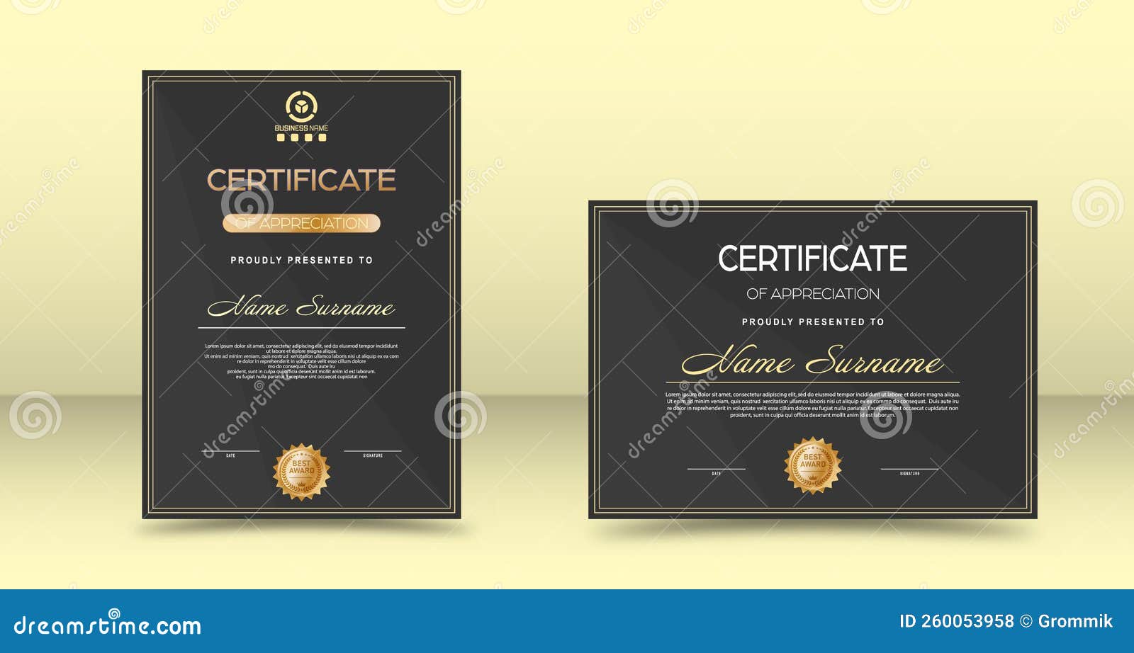 Certificate. the Template of the Form with the Award Badge Stock Vector ...