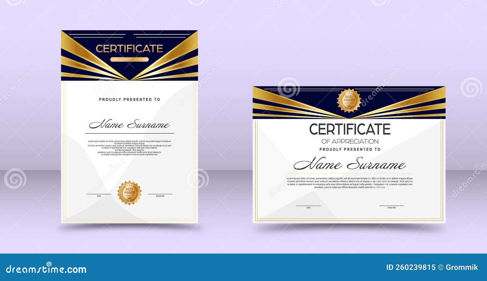 Certificate. the Template of the Form with the Award Badge Stock Vector ...